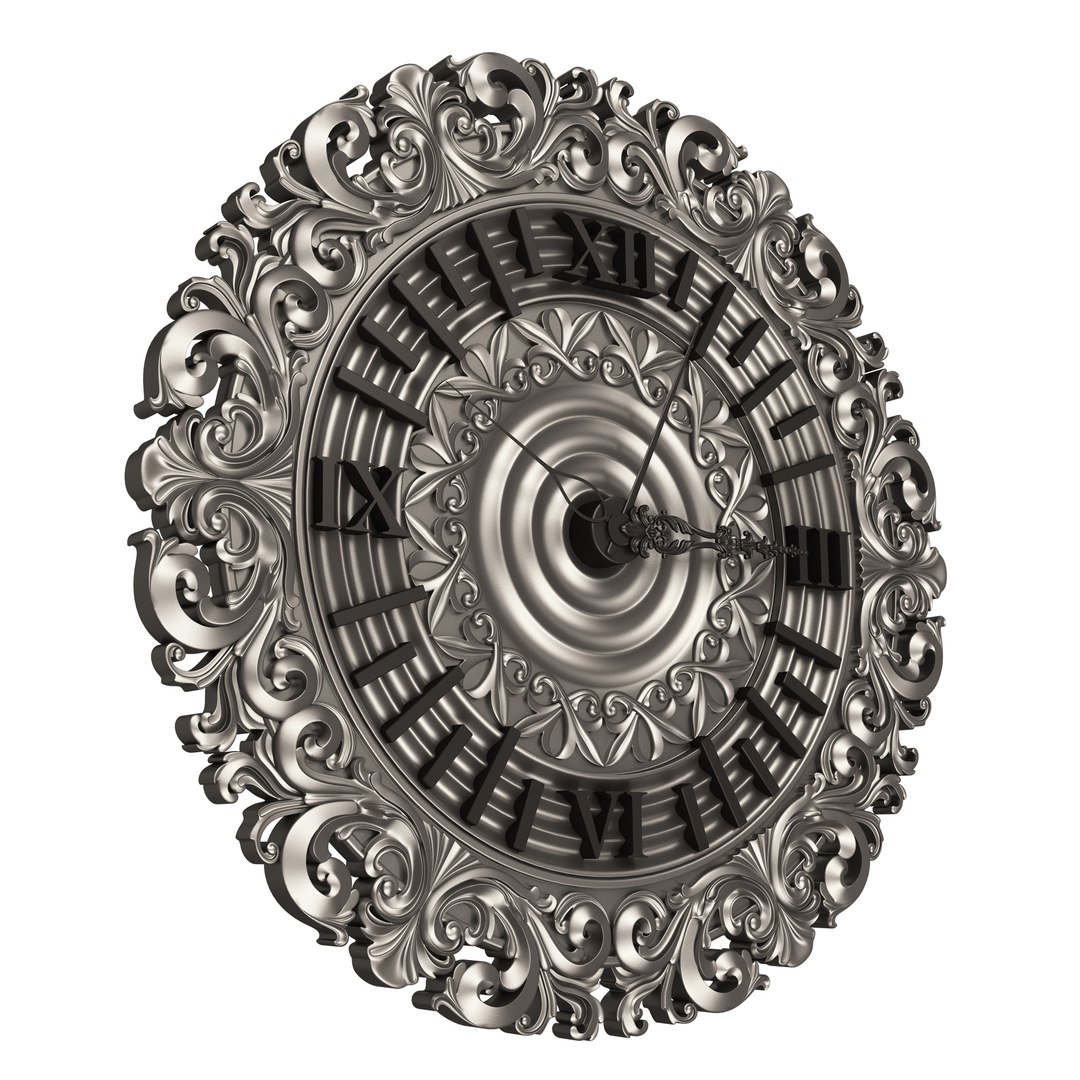 3D Classic Wall Clock 018 Chrome - TurboSquid 2138069