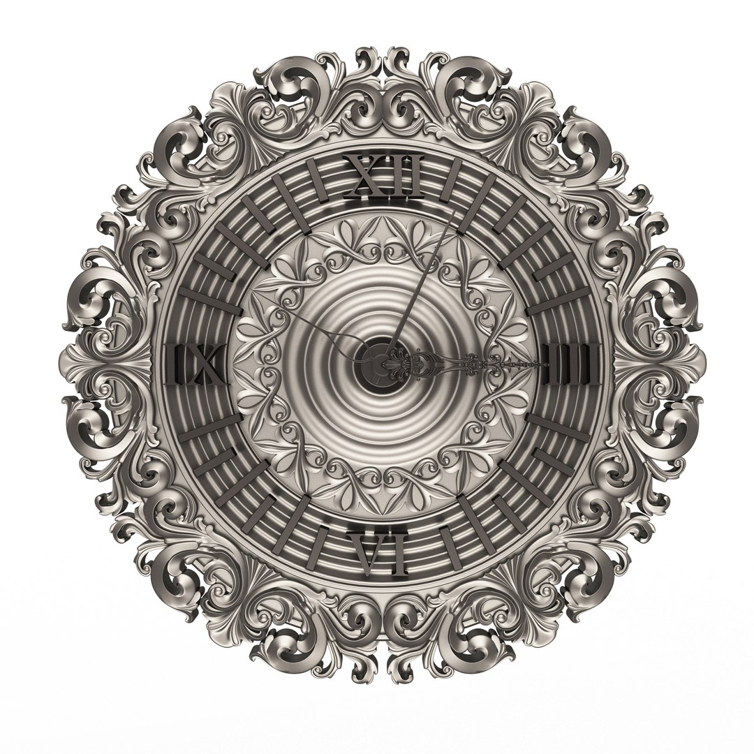 3D Classic Wall Clock 018 Chrome - TurboSquid 2138069