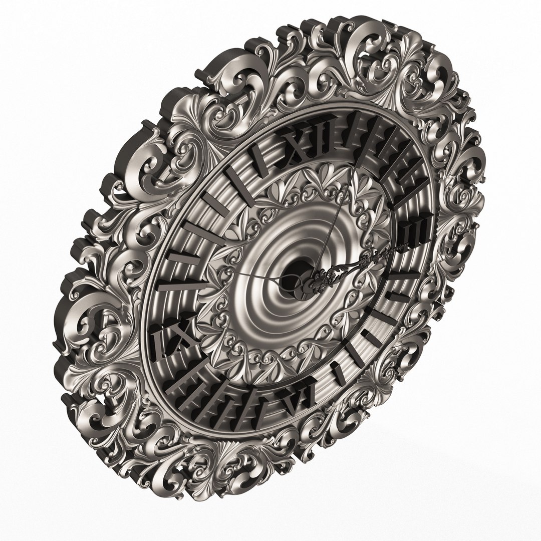 3D Classic Wall Clock 018 Chrome - TurboSquid 2138069