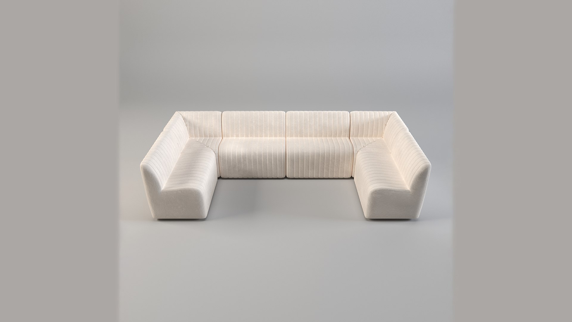 3D U-Shaped Sectional Moduler Sofa Model - TurboSquid 2361178
