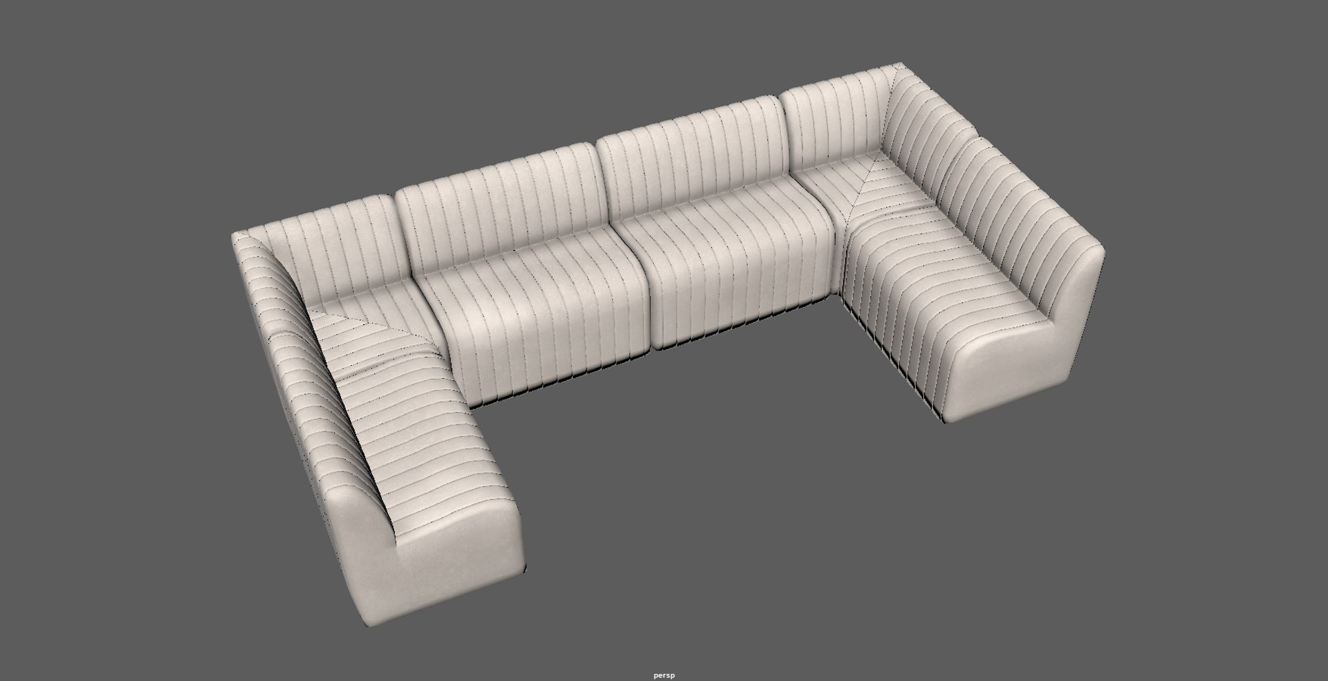 3D U-Shaped Sectional Moduler Sofa Model - TurboSquid 2361178
