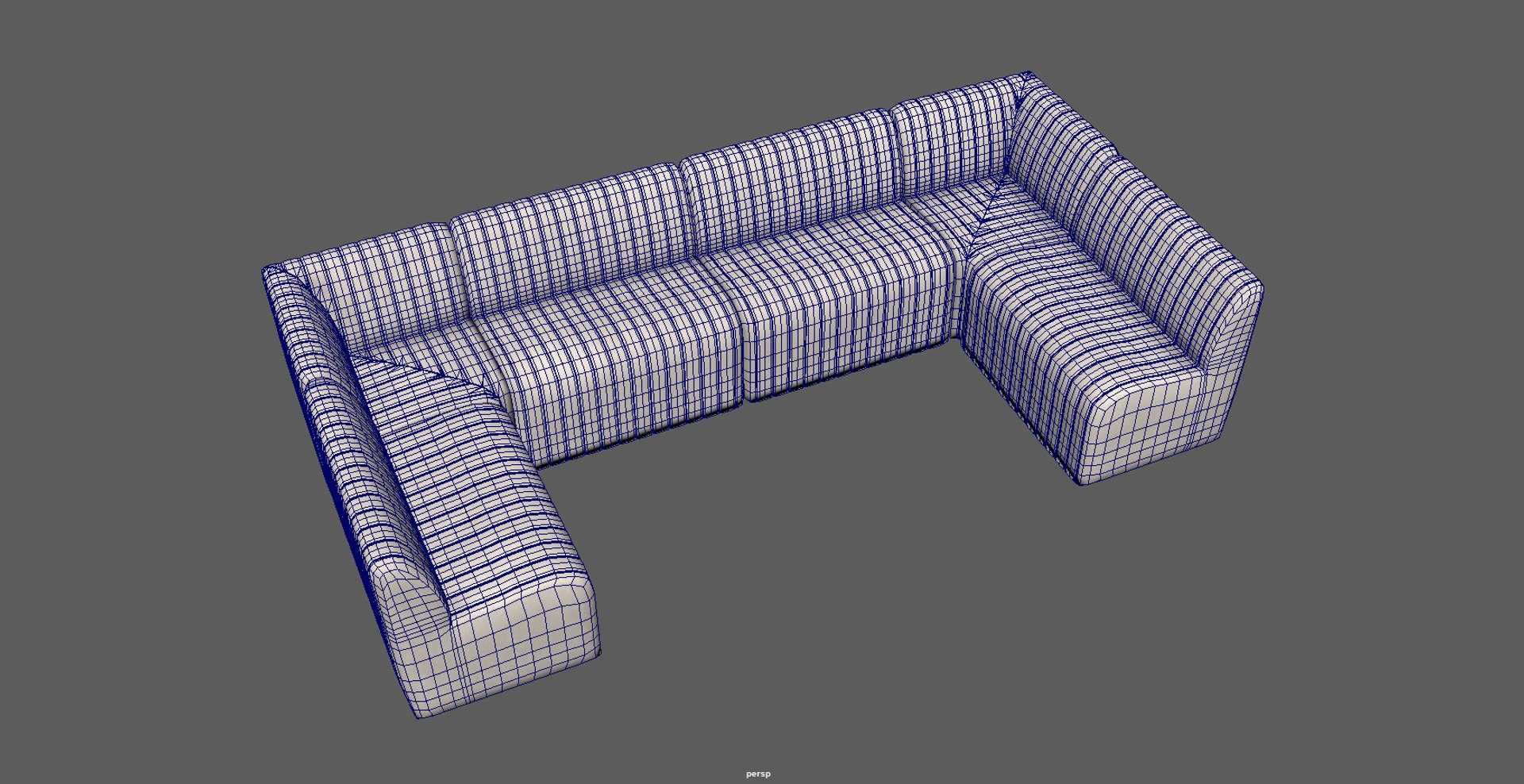 3D U-Shaped Sectional Moduler Sofa Model - TurboSquid 2361178