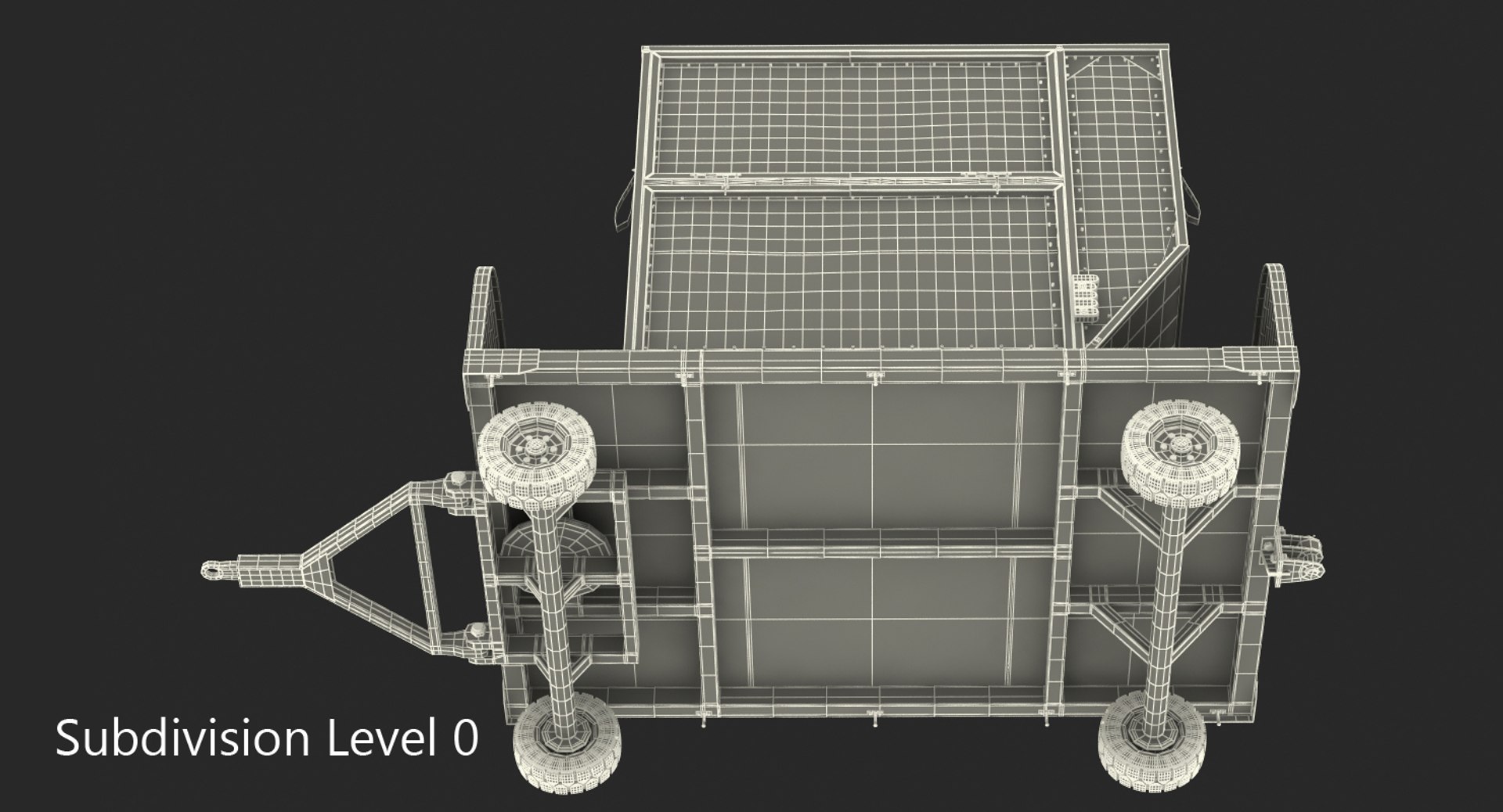airport luggage trolley container 3d model