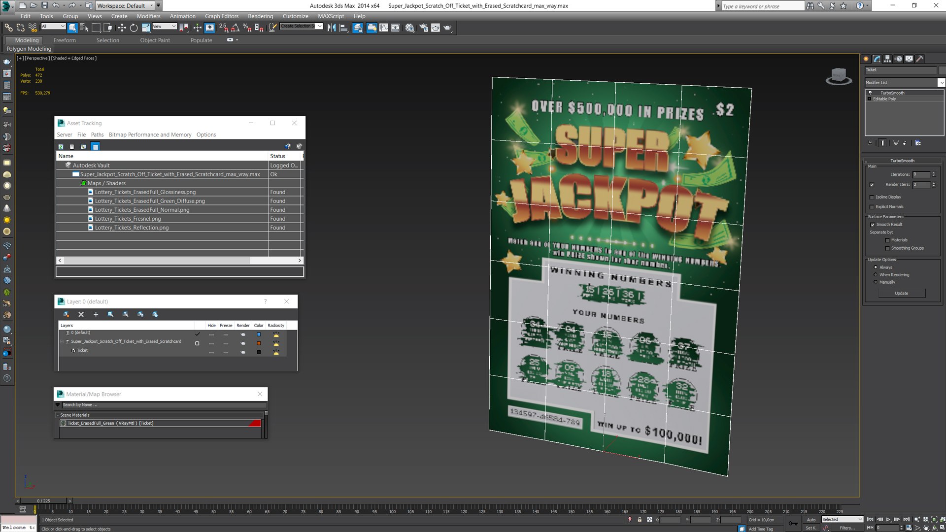 3D Super Jackpot Scratch Off Ticket With Erased Scratchcard ...
