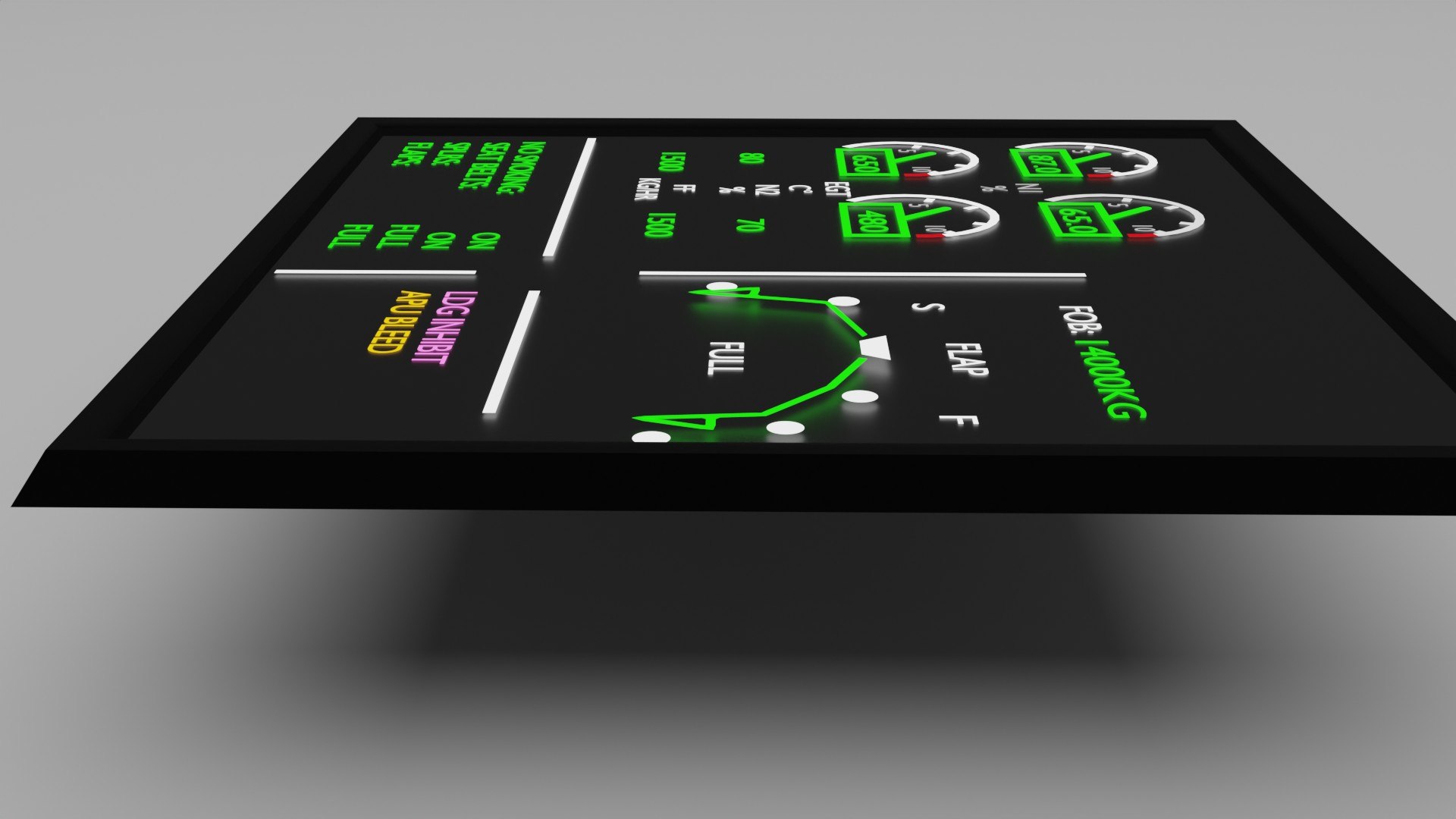 3D Electronic Centralised Aircraft Monitoring Model - TurboSquid 2122653