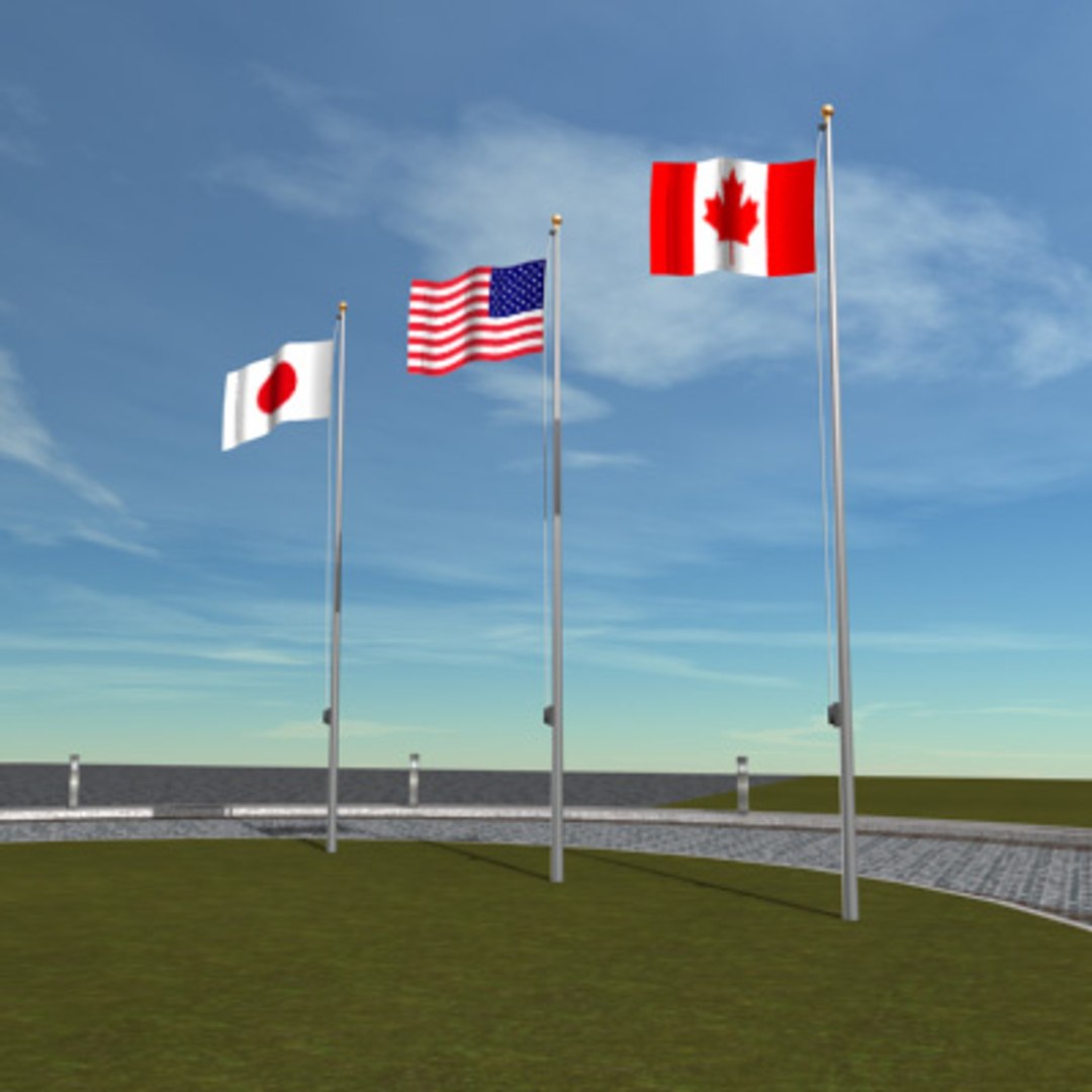 Flags Flagpoles 3d Max