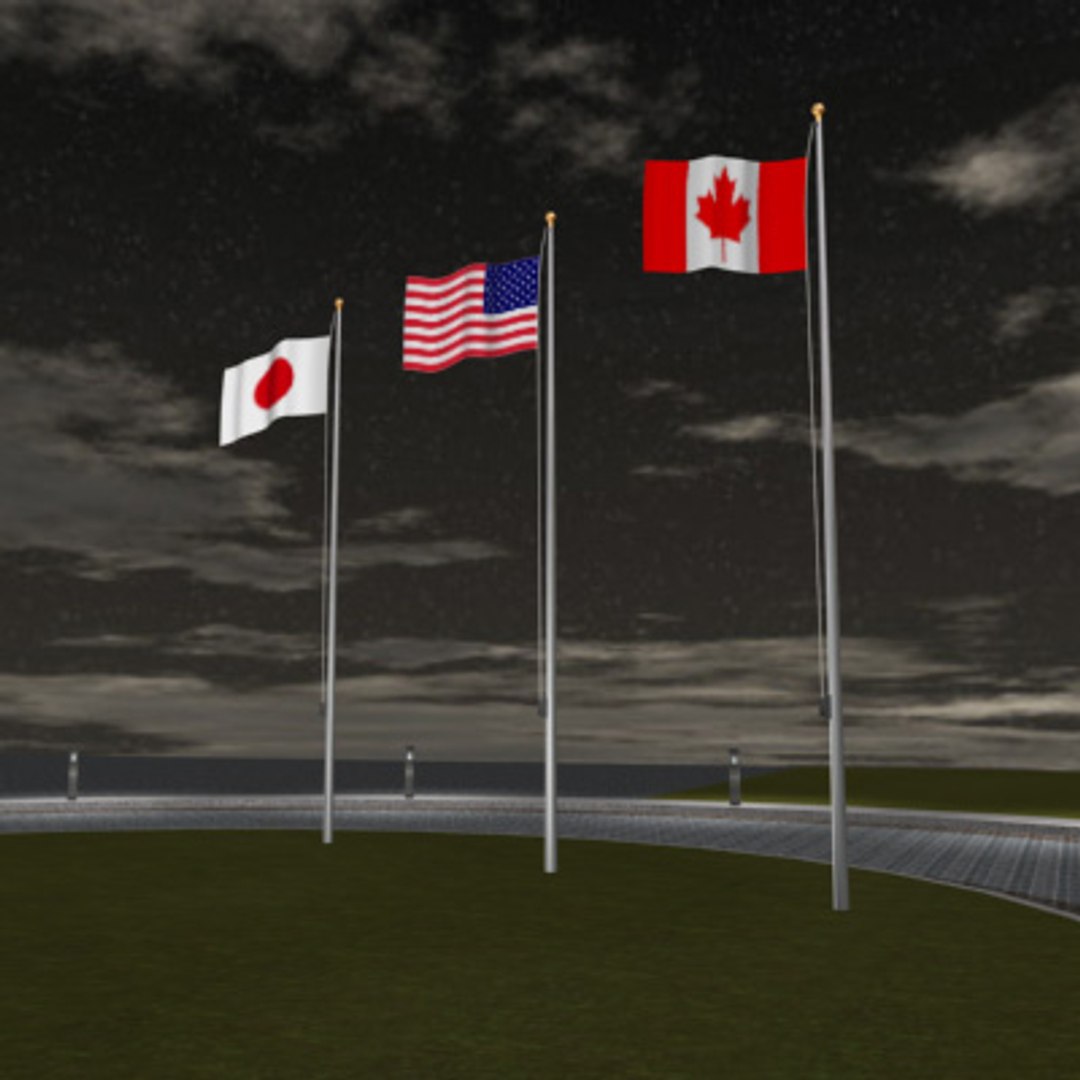 Flags Flagpoles 3d Max