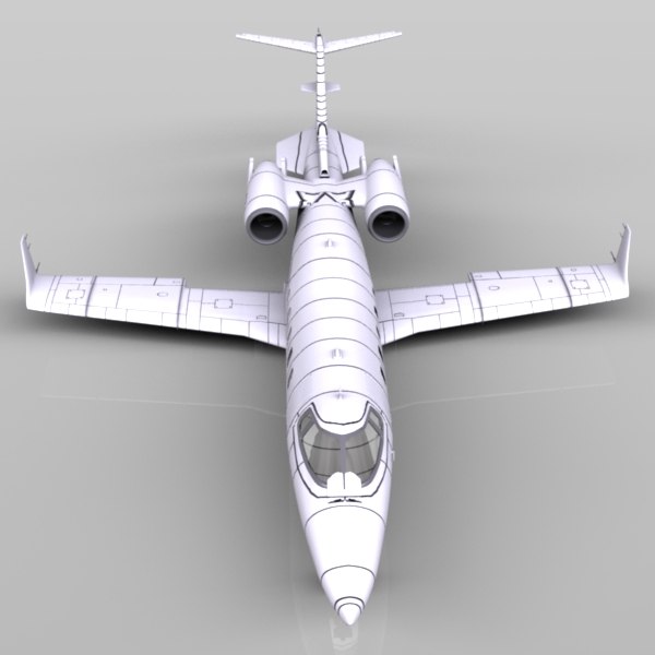 learjet 60 jet aircraft 3d model