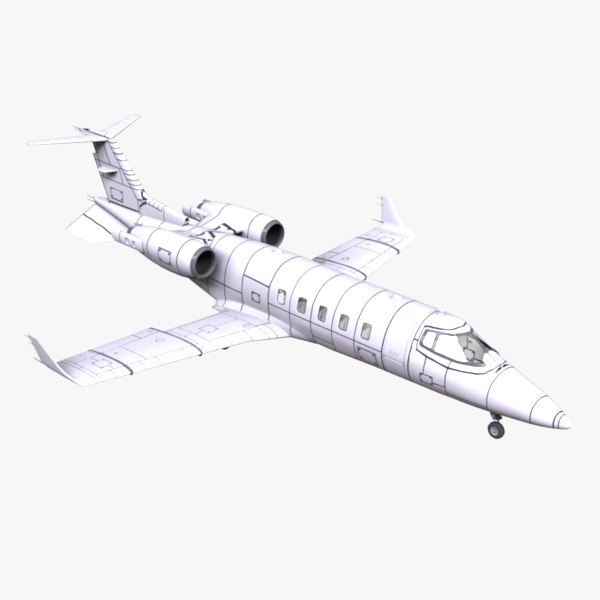 learjet 60 jet aircraft 3d model