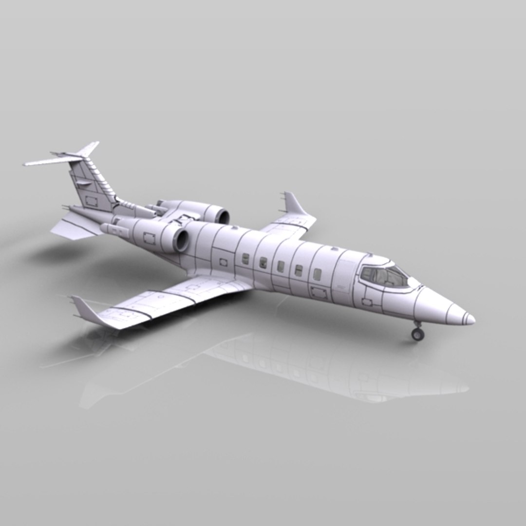 Learjet 60 Jet Aircraft 3d Model