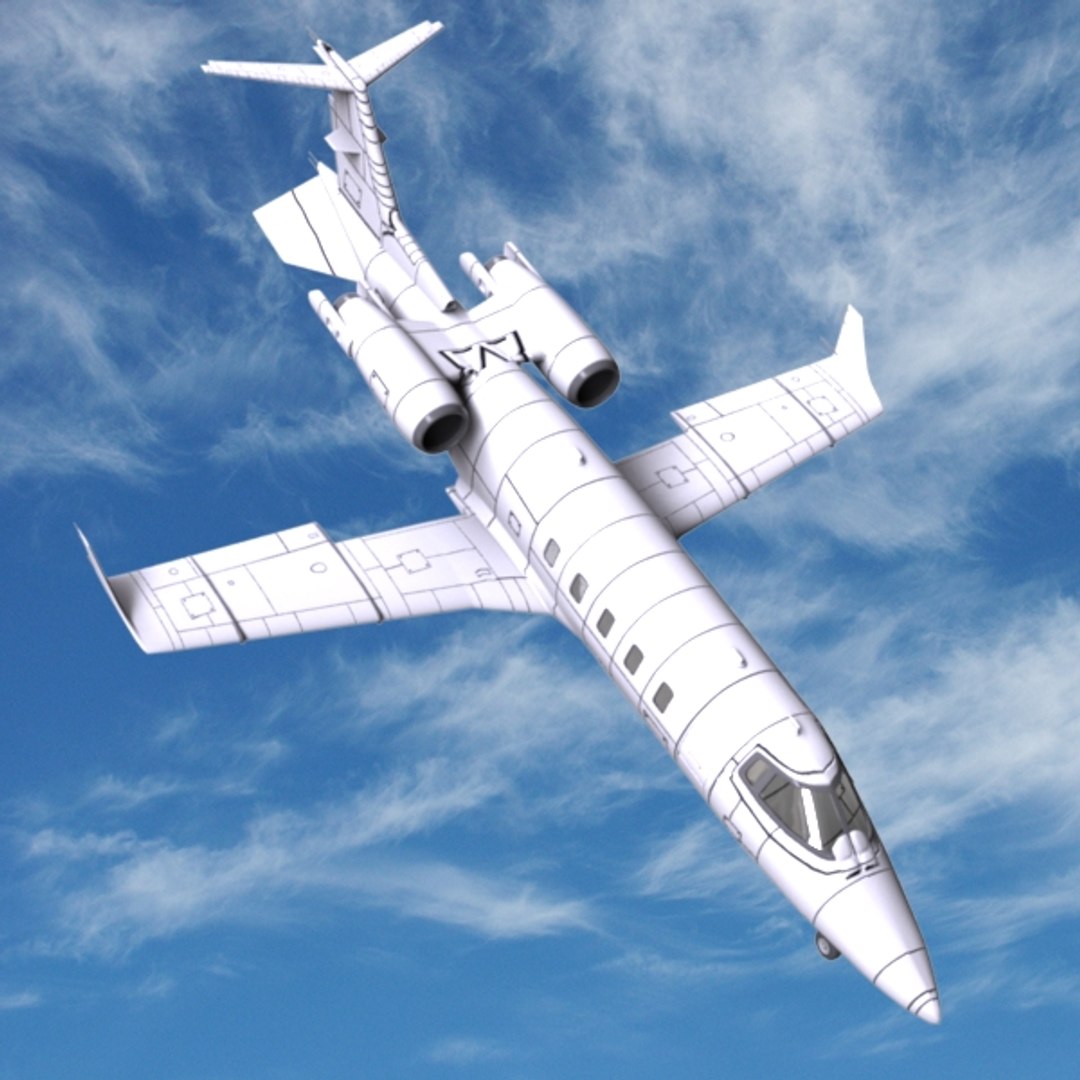 Learjet 60 Jet Aircraft 3d Model