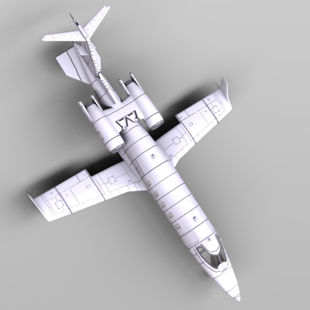Learjet 60 Jet Aircraft 3d Model