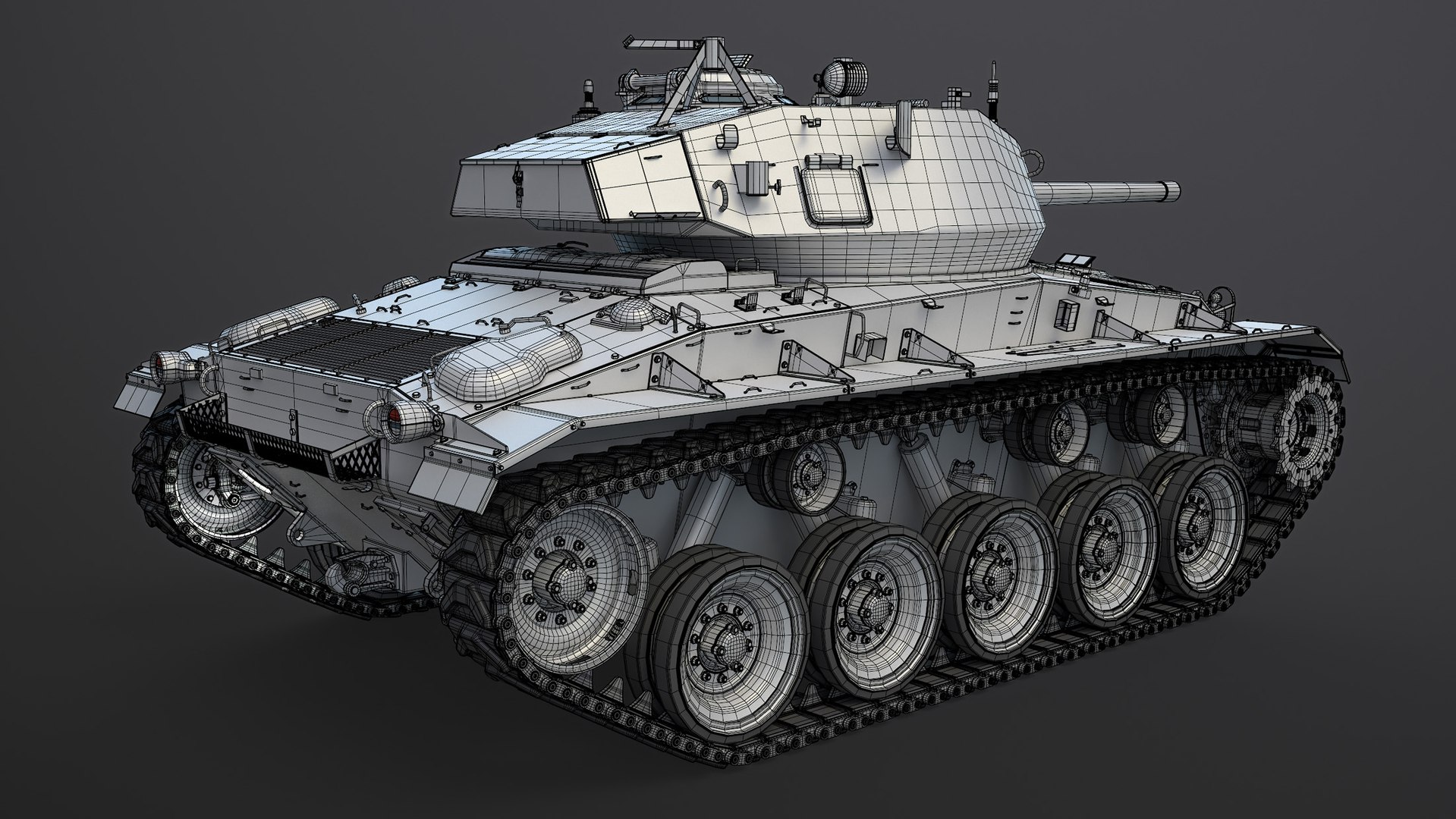 3D Model M24 Chaffee Light Tank High-Poly - TurboSquid 1814590