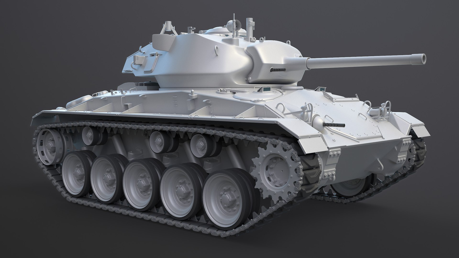 3D Model M24 Chaffee Light Tank High-Poly - TurboSquid 1814590