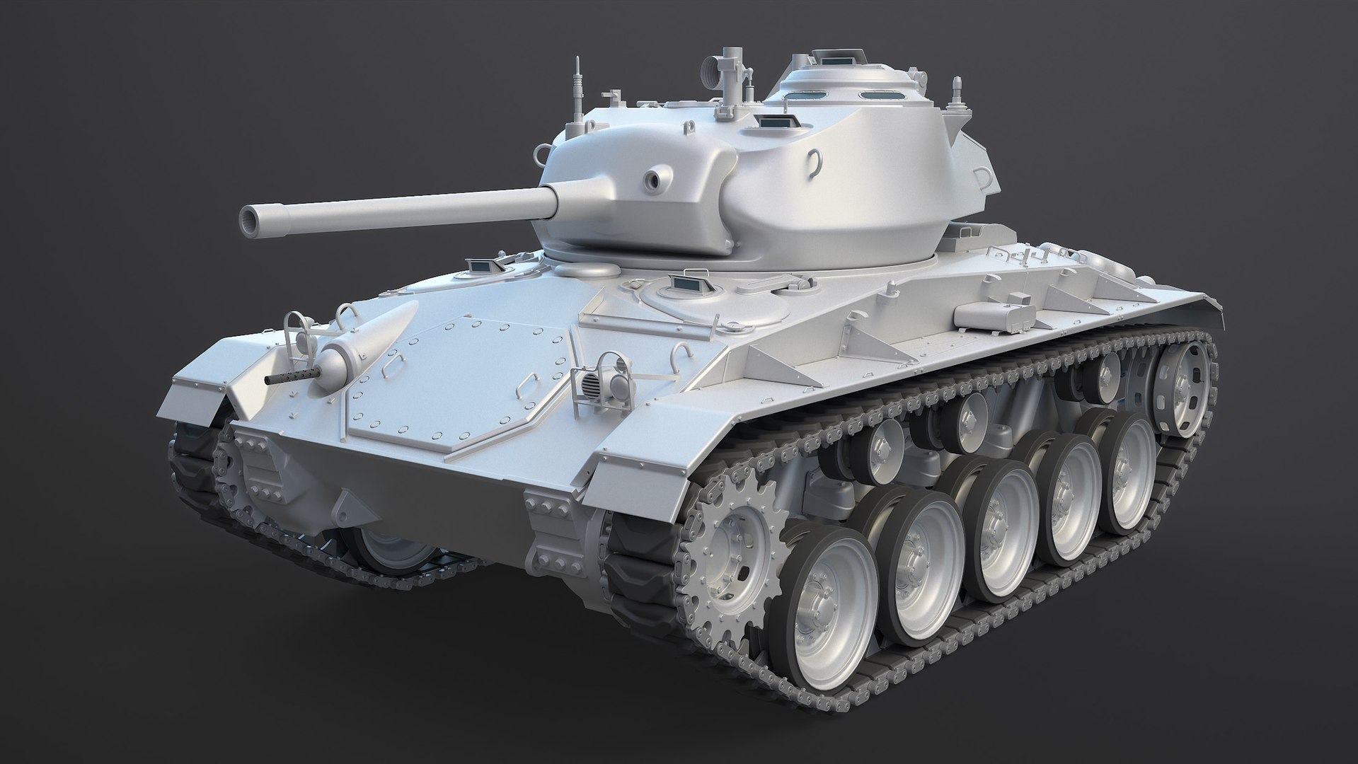 3D Model M24 Chaffee Light Tank High-Poly - TurboSquid 1814590