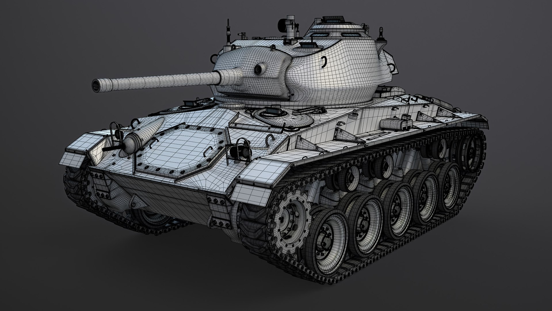 3D Model M24 Chaffee Light Tank High-Poly - TurboSquid 1814590