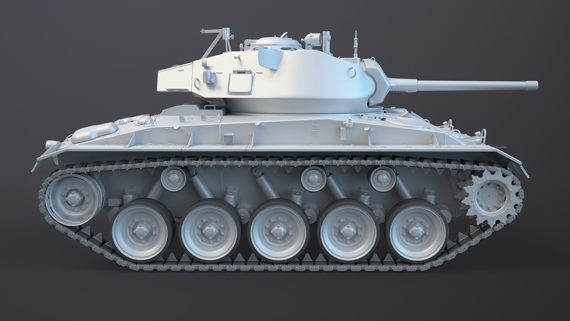 3D Model M24 Chaffee Light Tank High-Poly - TurboSquid 1814590