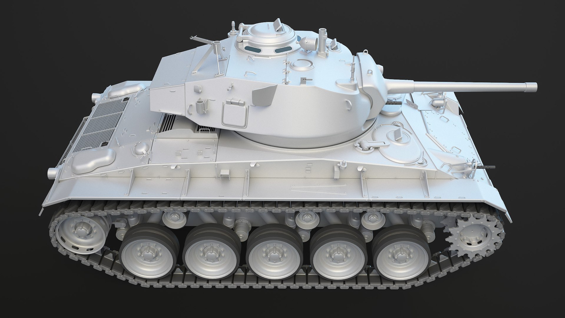3D Model M24 Chaffee Light Tank High-Poly - TurboSquid 1814590