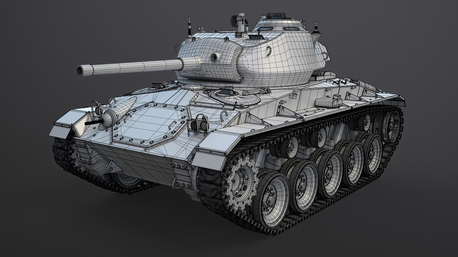 3D Model M24 Chaffee Light Tank High-Poly - TurboSquid 1814590