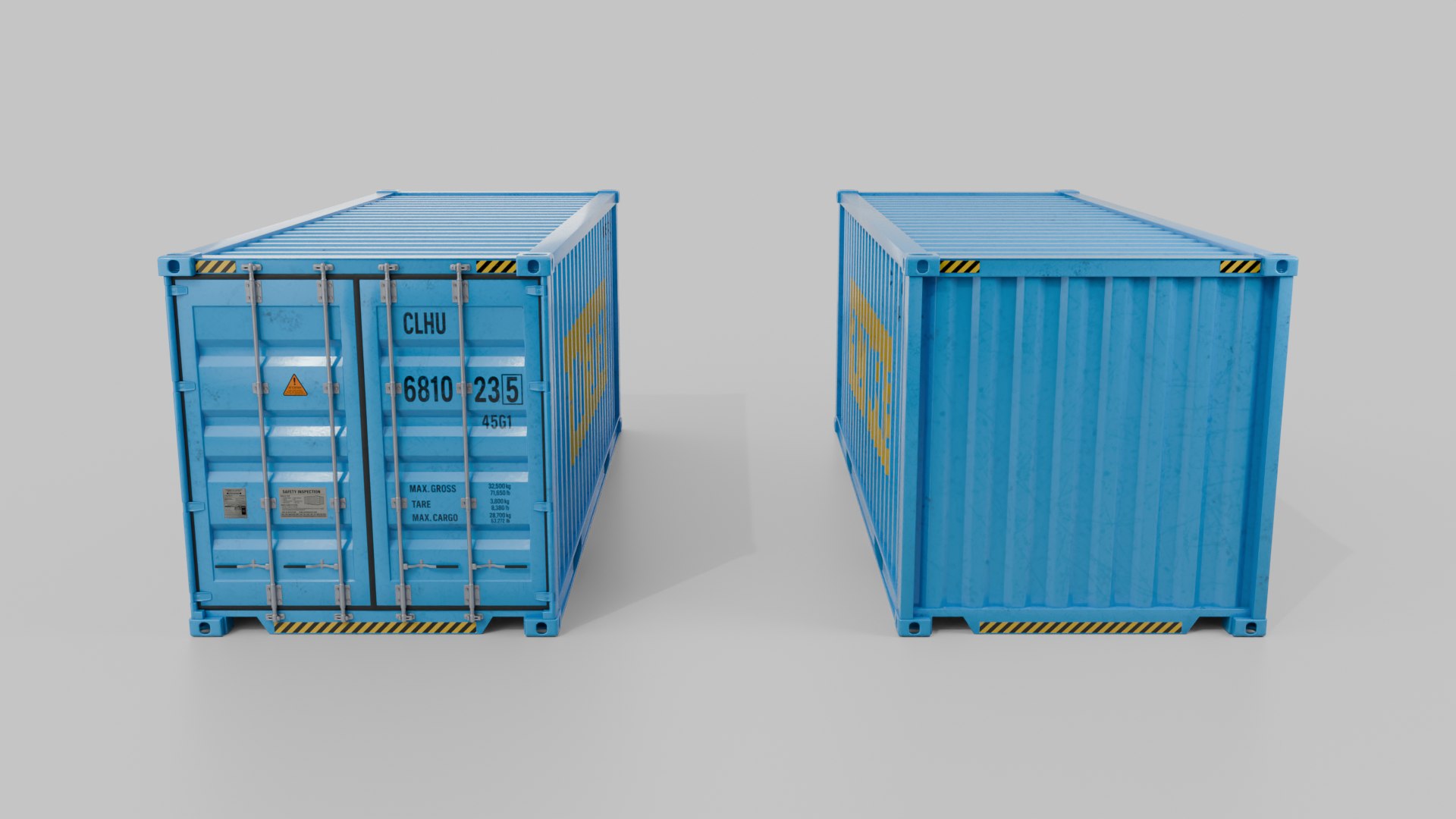 20ft Shipping Container - Customizable With Interior And Exterior 3D ...