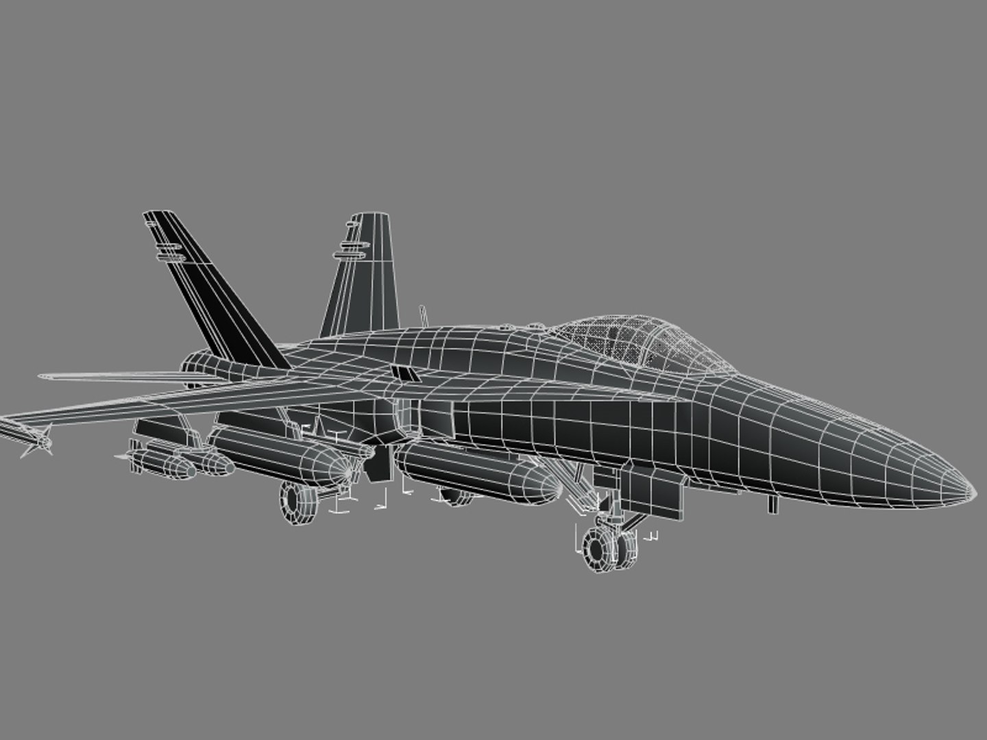 3d F-18 Navy Attack Warplane