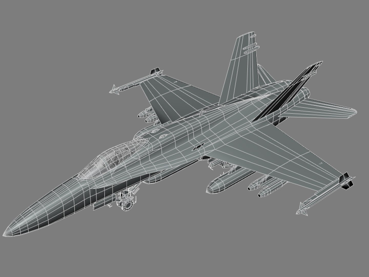 3d F-18 Navy Attack Warplane