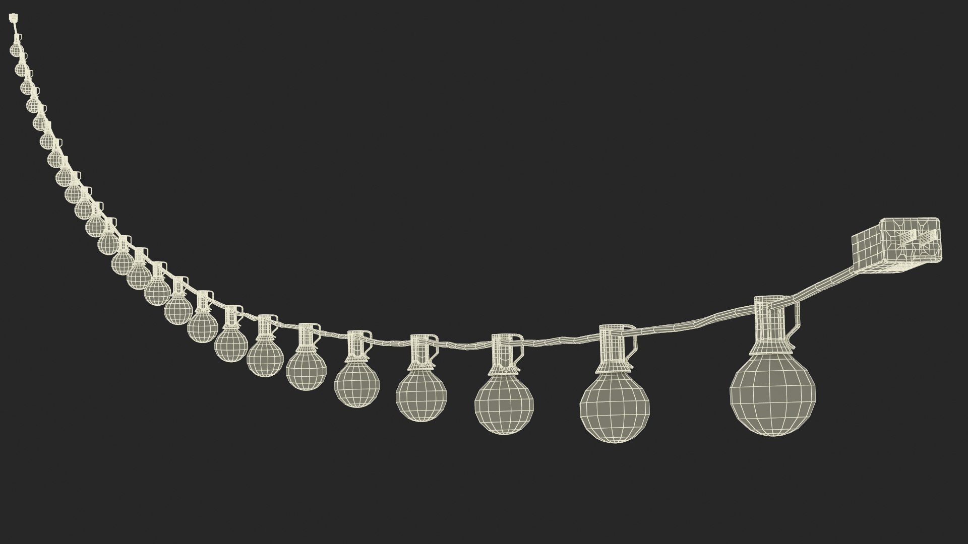 3D Model Outdoor String Lights - TurboSquid 1997406