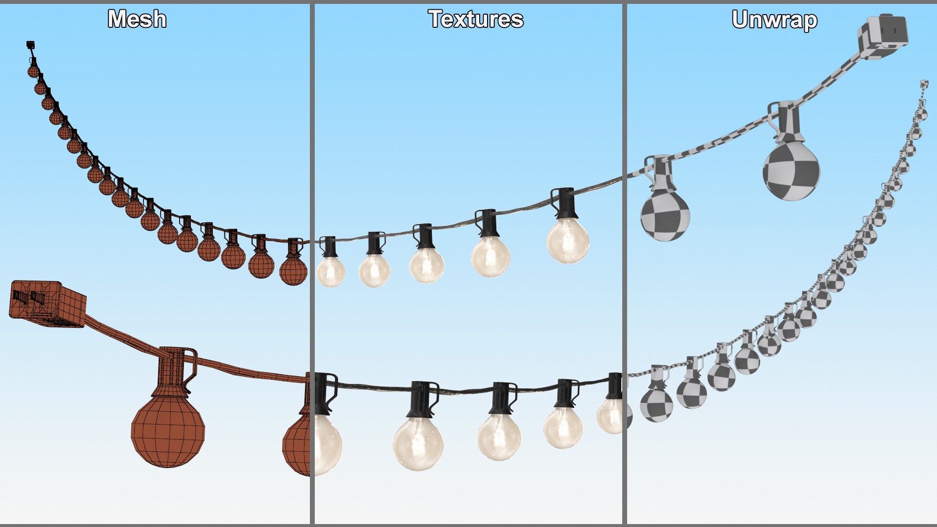 3D Model Outdoor String Lights - TurboSquid 1997406