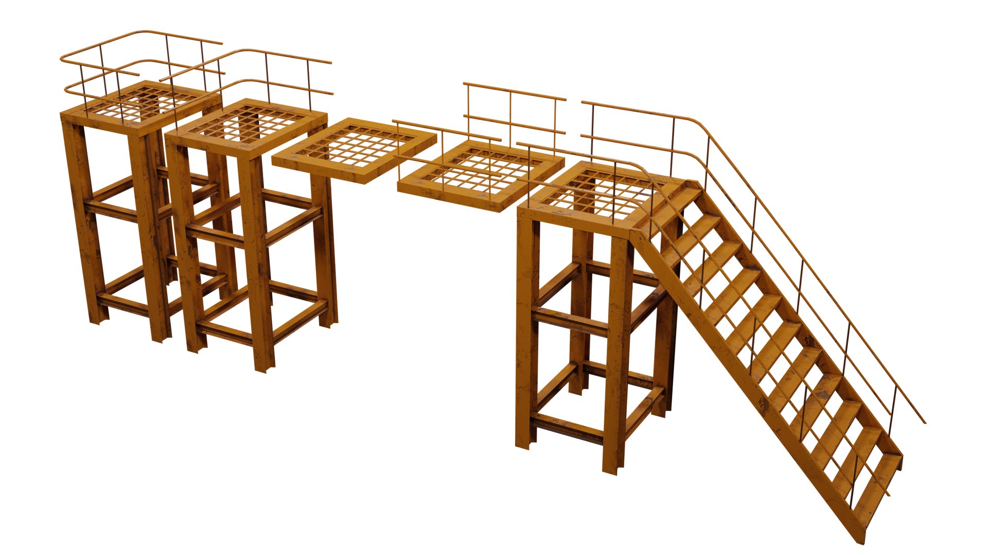 Industrial Modular Catwalk And Stairs And 3 Skins Model - TurboSquid ...