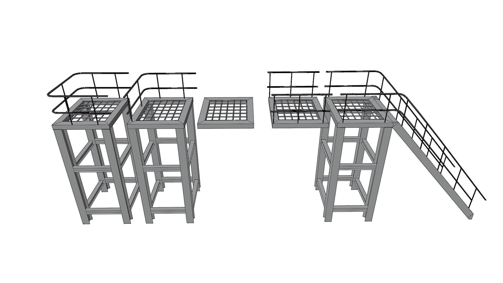 Industrial Modular Catwalk And Stairs And 3 Skins Model - TurboSquid ...