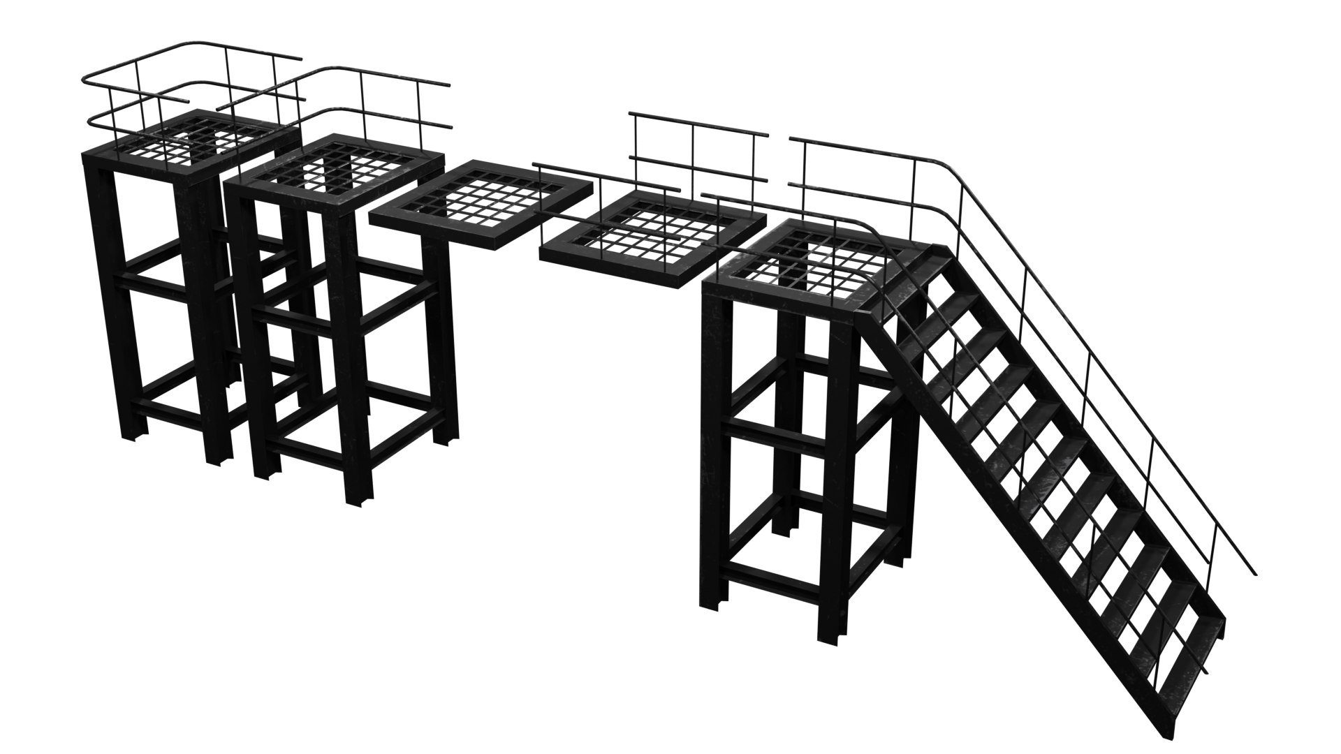 Industrial Modular Catwalk And Stairs And 3 Skins Model - TurboSquid ...