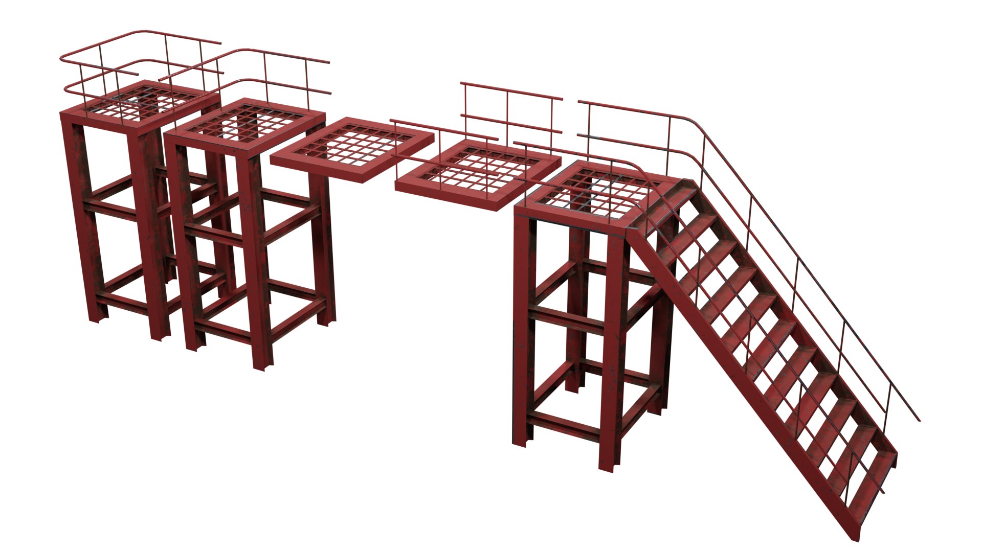 Industrial Modular Catwalk And Stairs And 3 Skins Model - TurboSquid ...