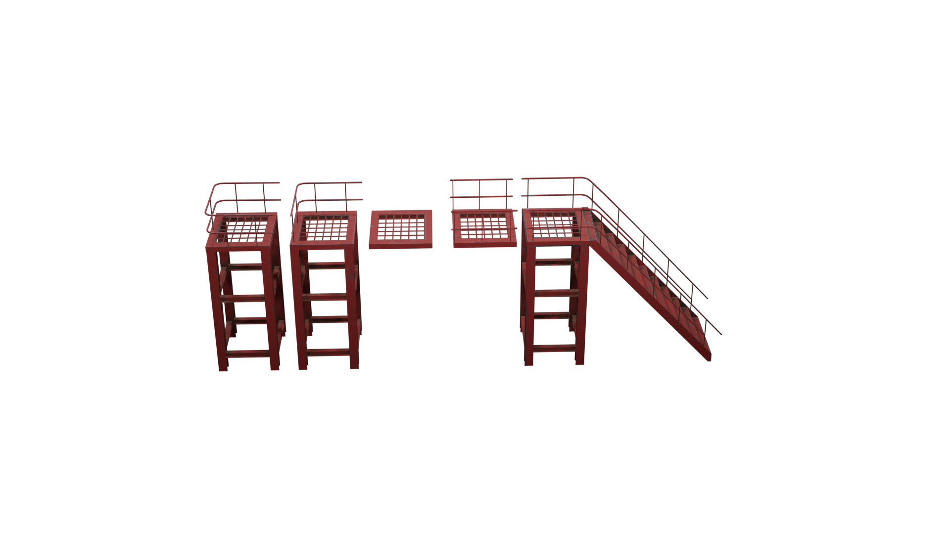 Industrial Modular Catwalk And Stairs And 3 Skins Model - TurboSquid ...