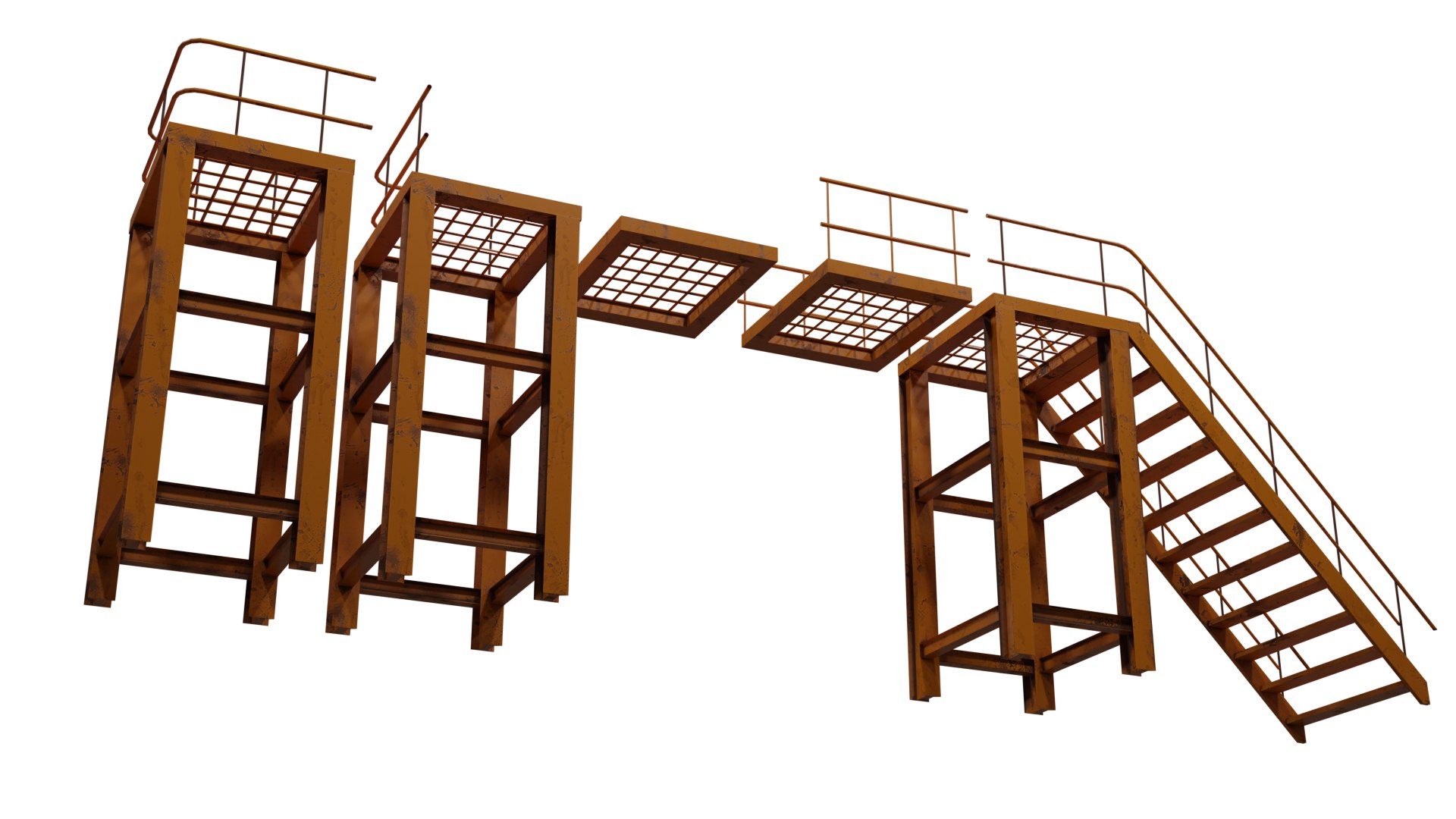 Industrial Modular Catwalk And Stairs And 3 Skins Model - TurboSquid ...
