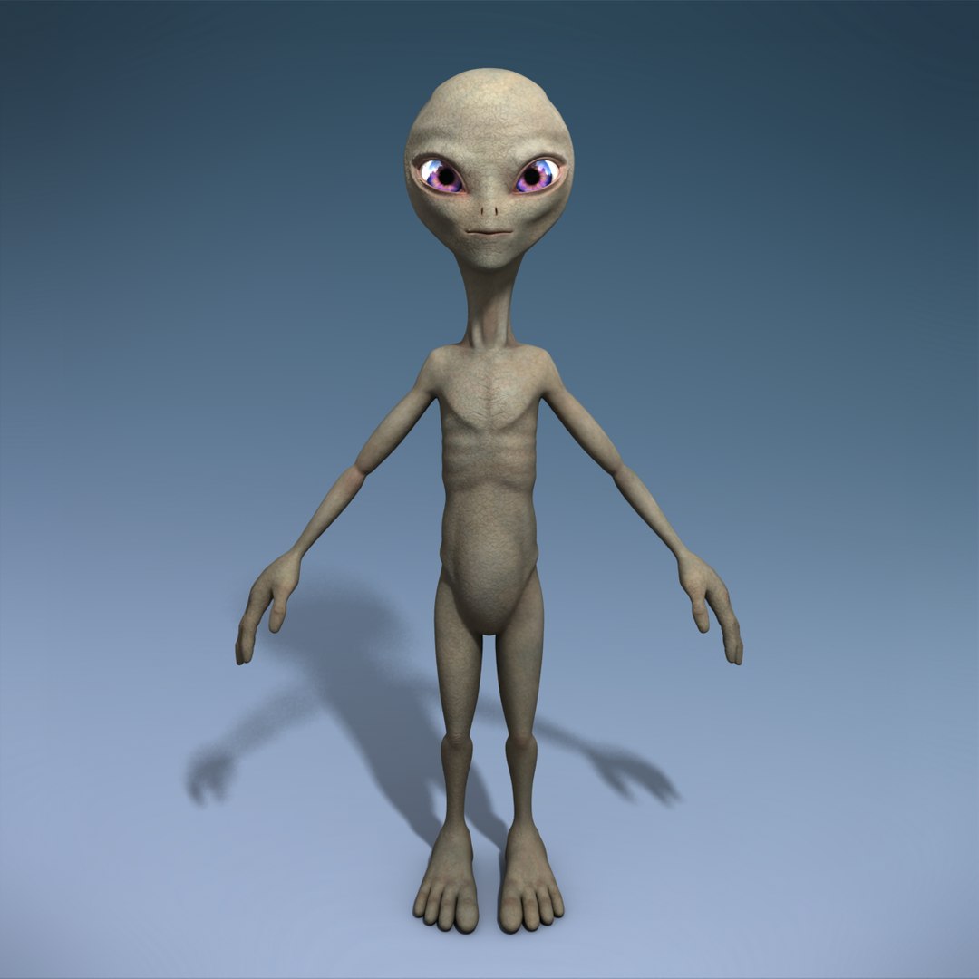 3d Grey Alien Rigged Character