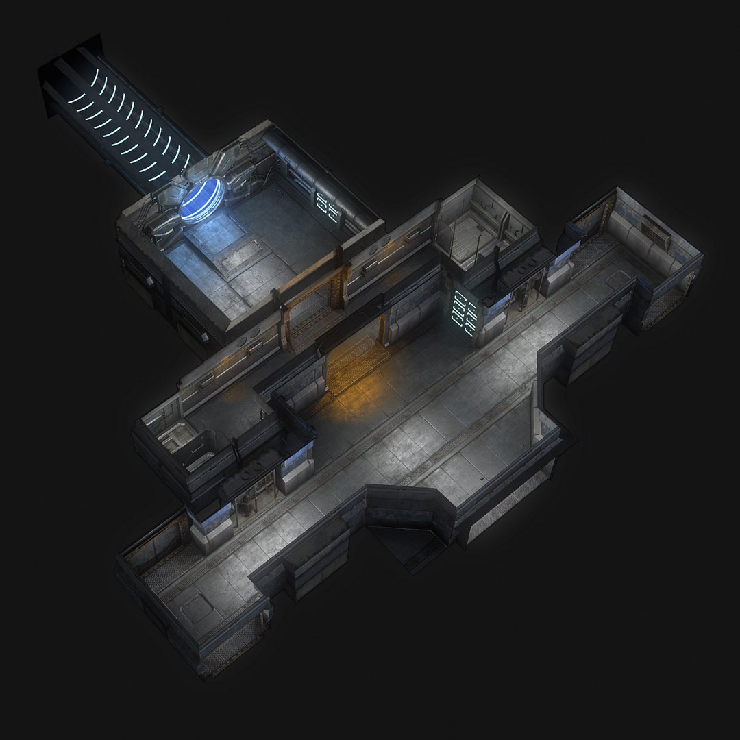 3ds Max Sci-fi Interior Scene