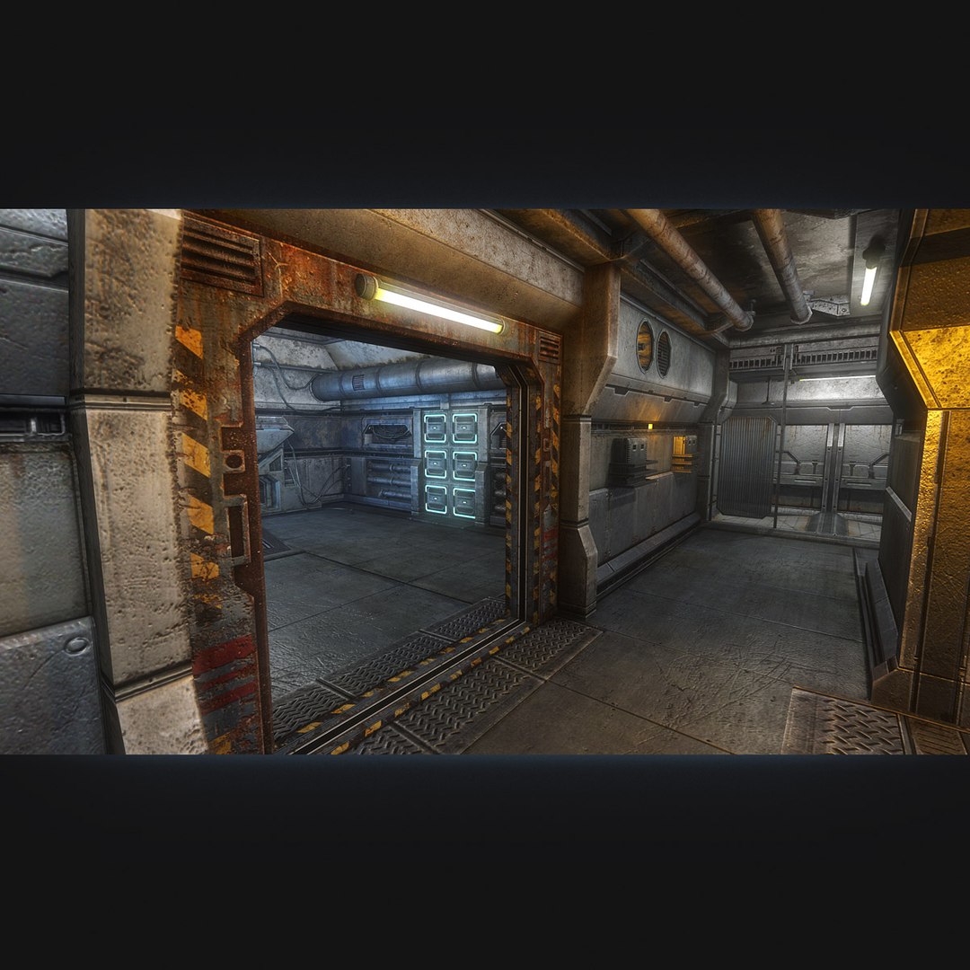 3ds Max Sci-fi Interior Scene