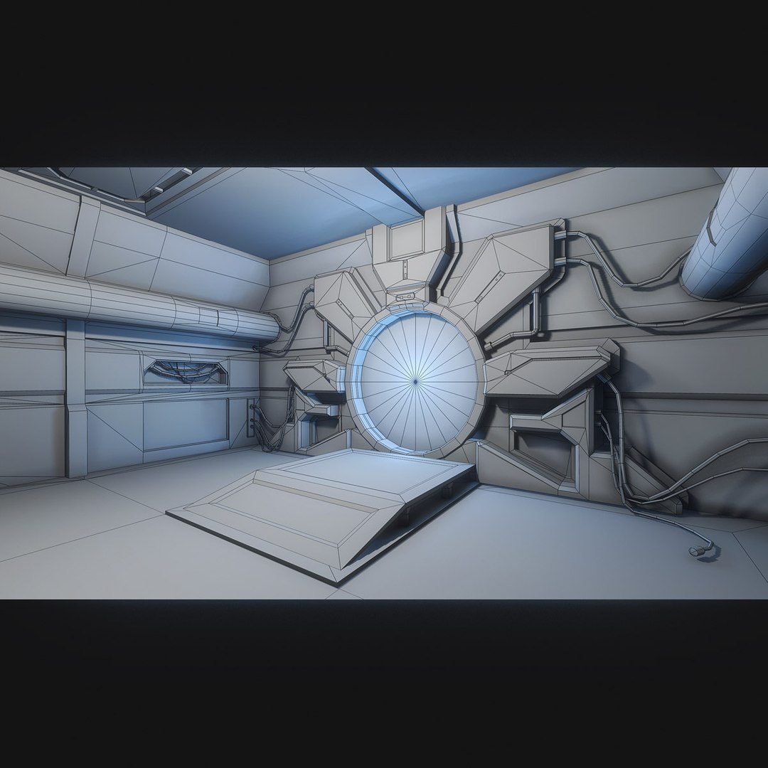 3ds Max Sci-fi Interior Scene