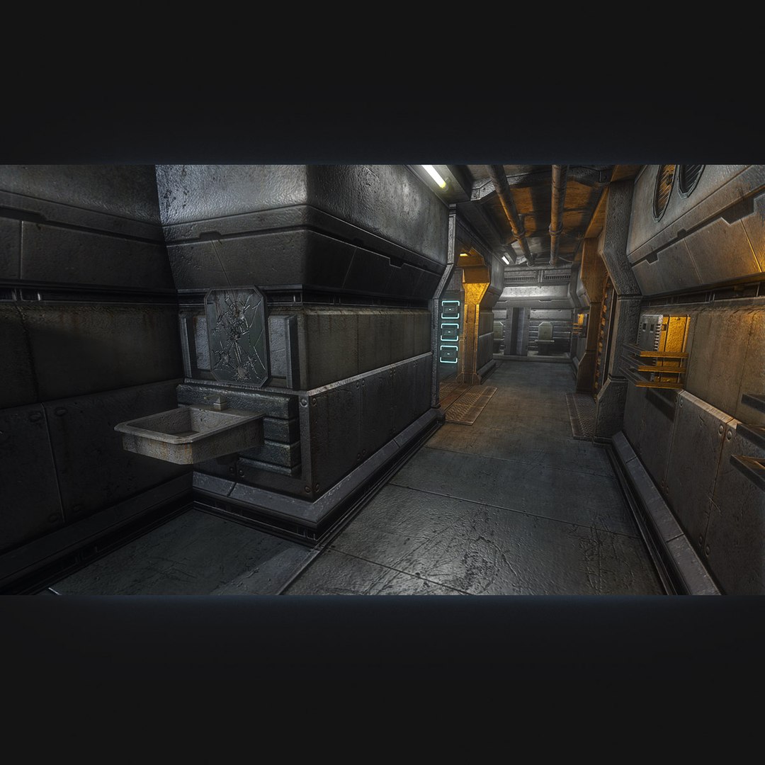 3ds Max Sci-fi Interior Scene