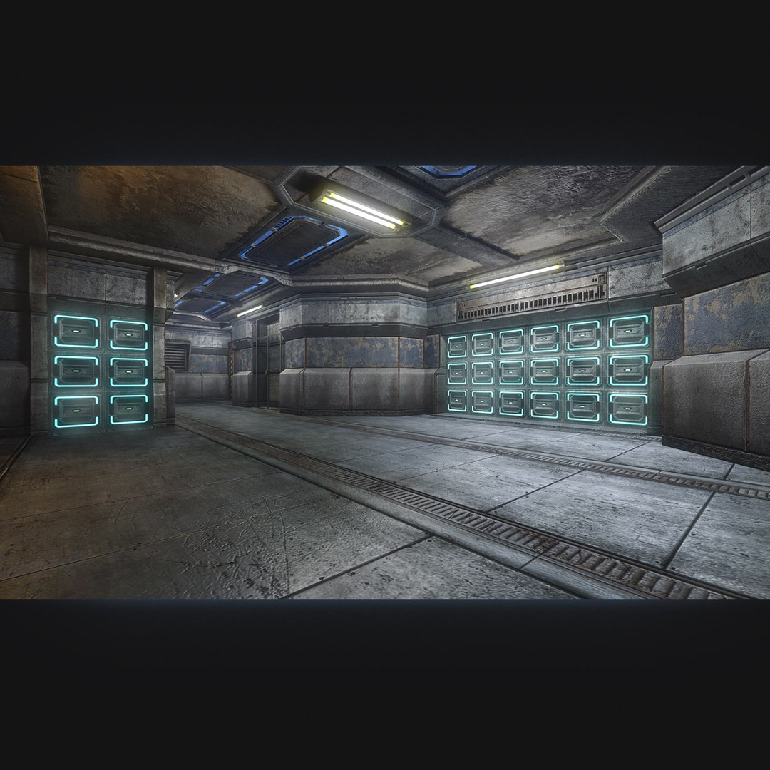 3ds Max Sci-fi Interior Scene