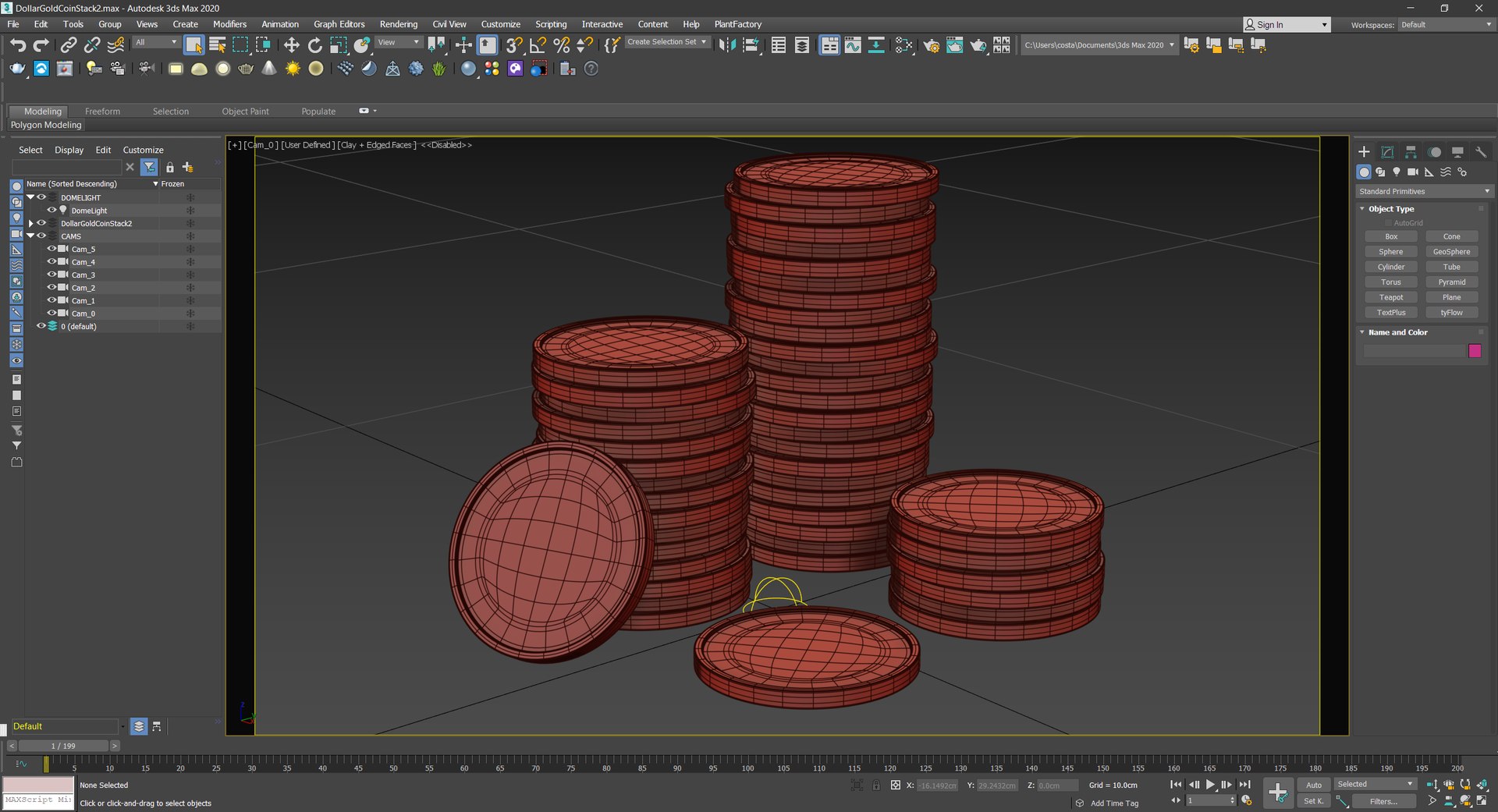 Dollar Gold Coin Stack 2 Model - TurboSquid 2275245