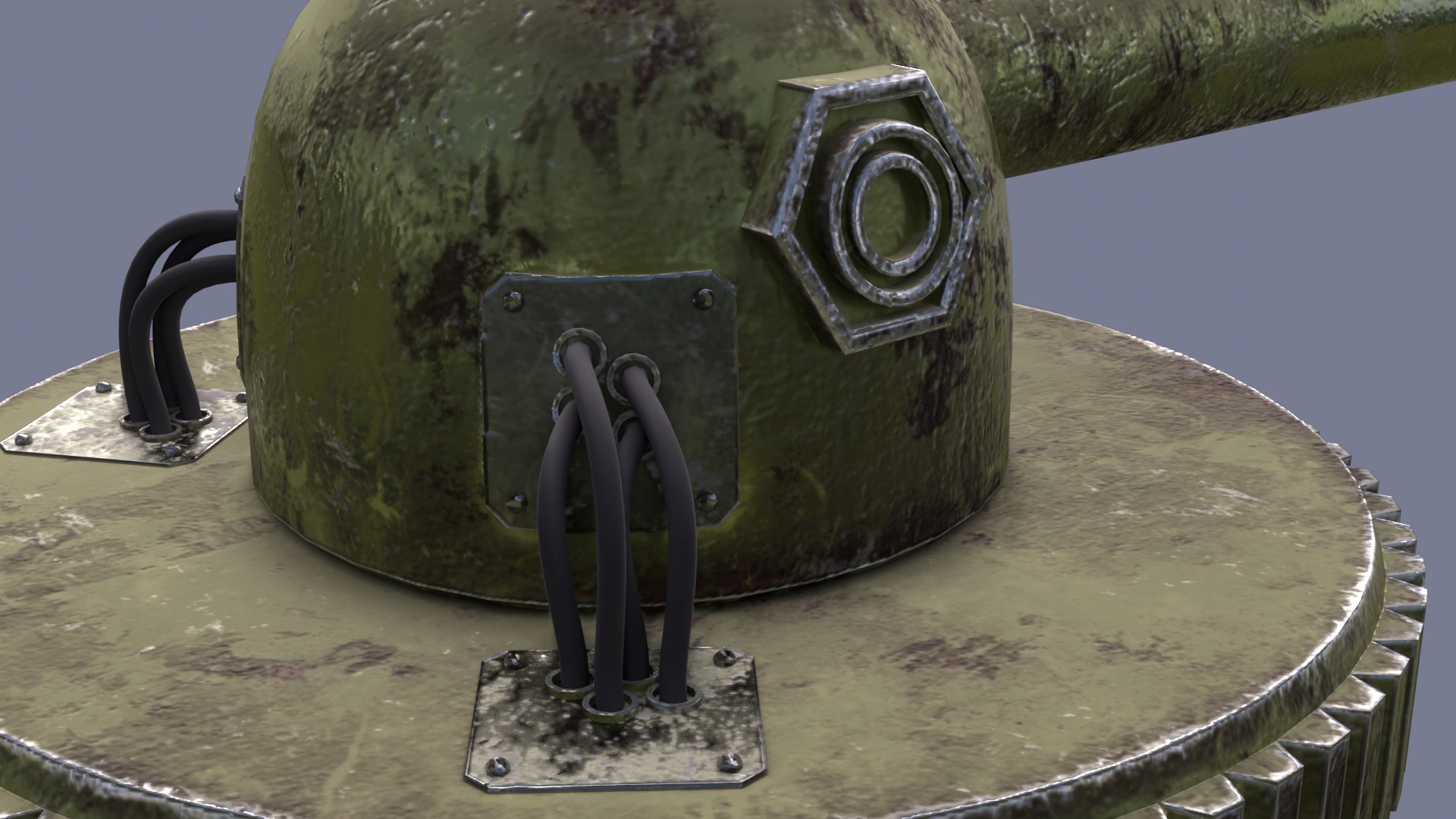 Turret Gun Turnable Rigged Green Low-Poly For Games 3D - TurboSquid 1786593
