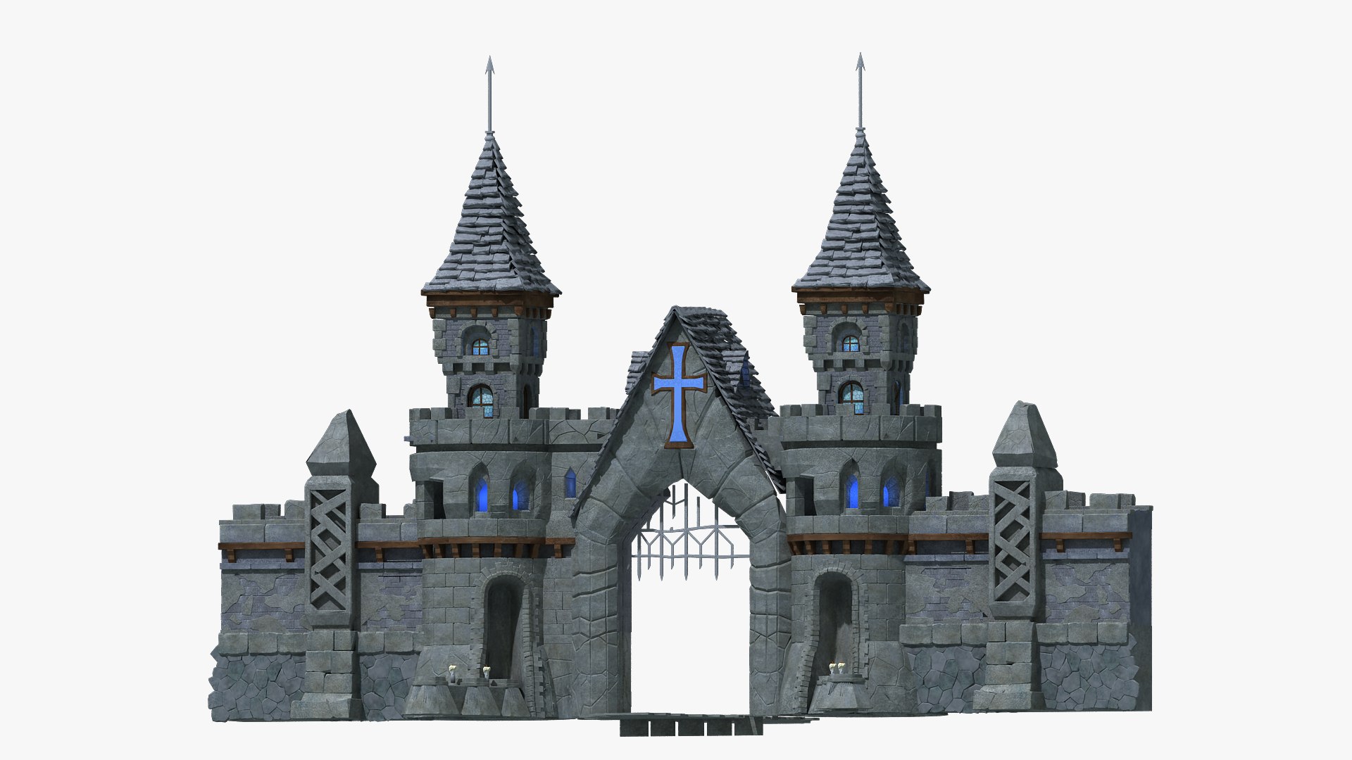 3D Model Castle Entrance Gate - TurboSquid 2099925