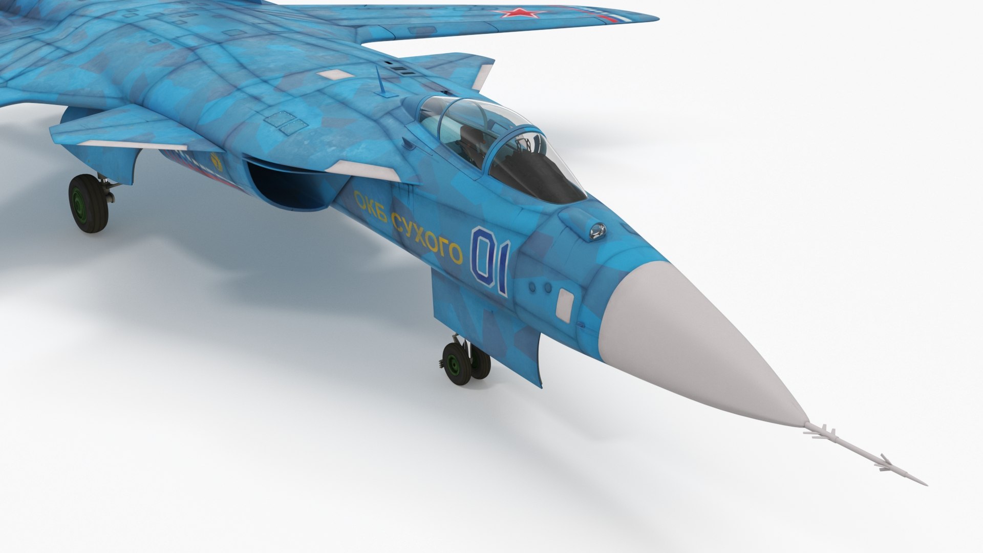 3D Model Sukhoi Su 47 Berkut Russian Supersonic Jet Fighter Rigged ...