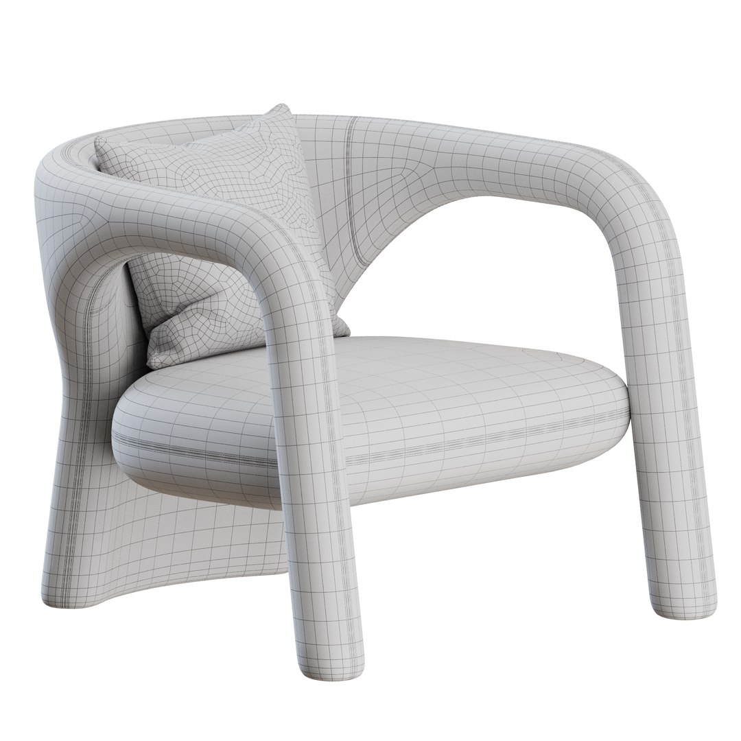 3D Aimee Lounge Armchair By Baxter Model - TurboSquid 2396540