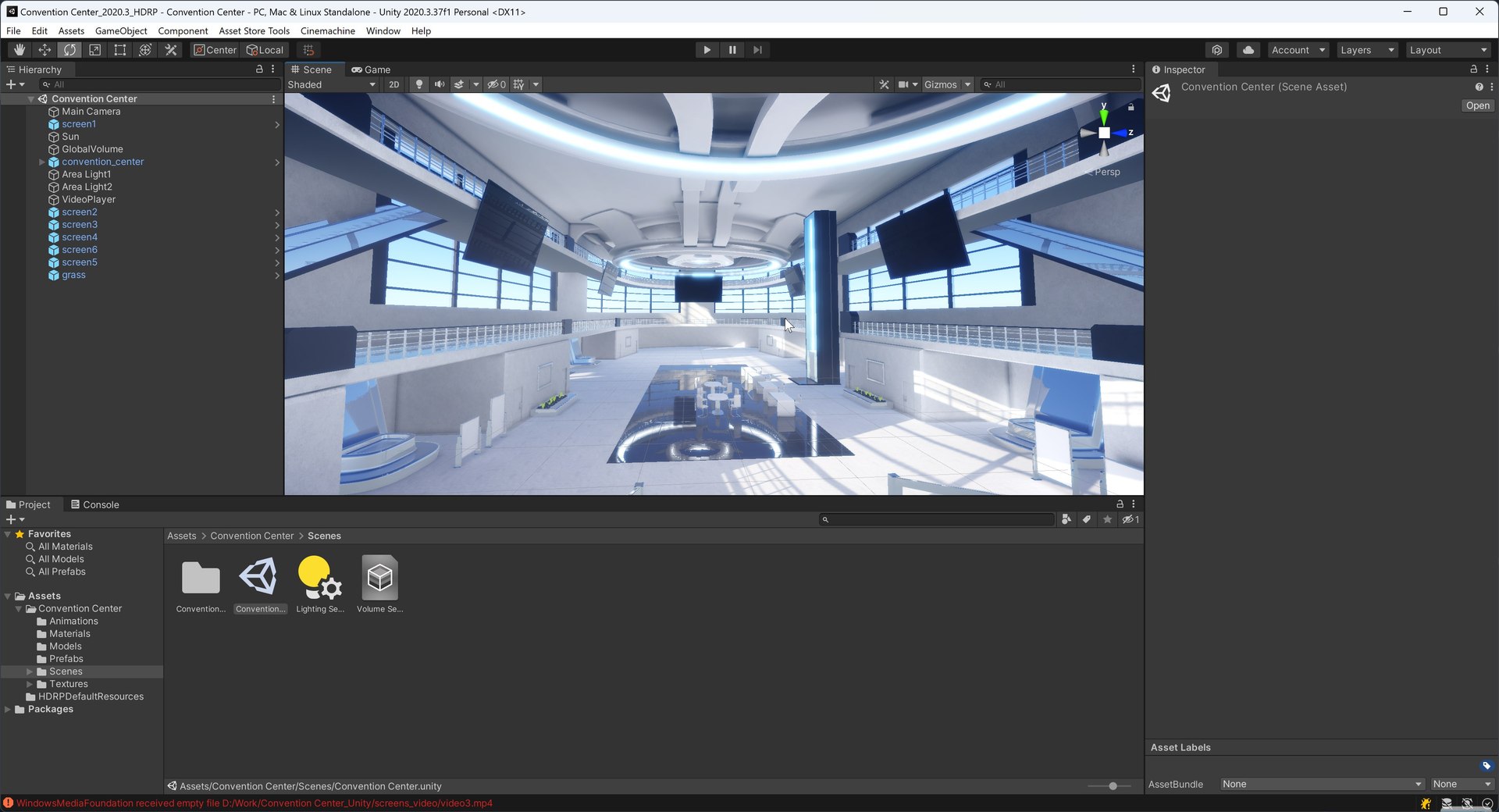 Modern Convention Center Interior 3D Model Unity 3D Model - TurboSquid ...