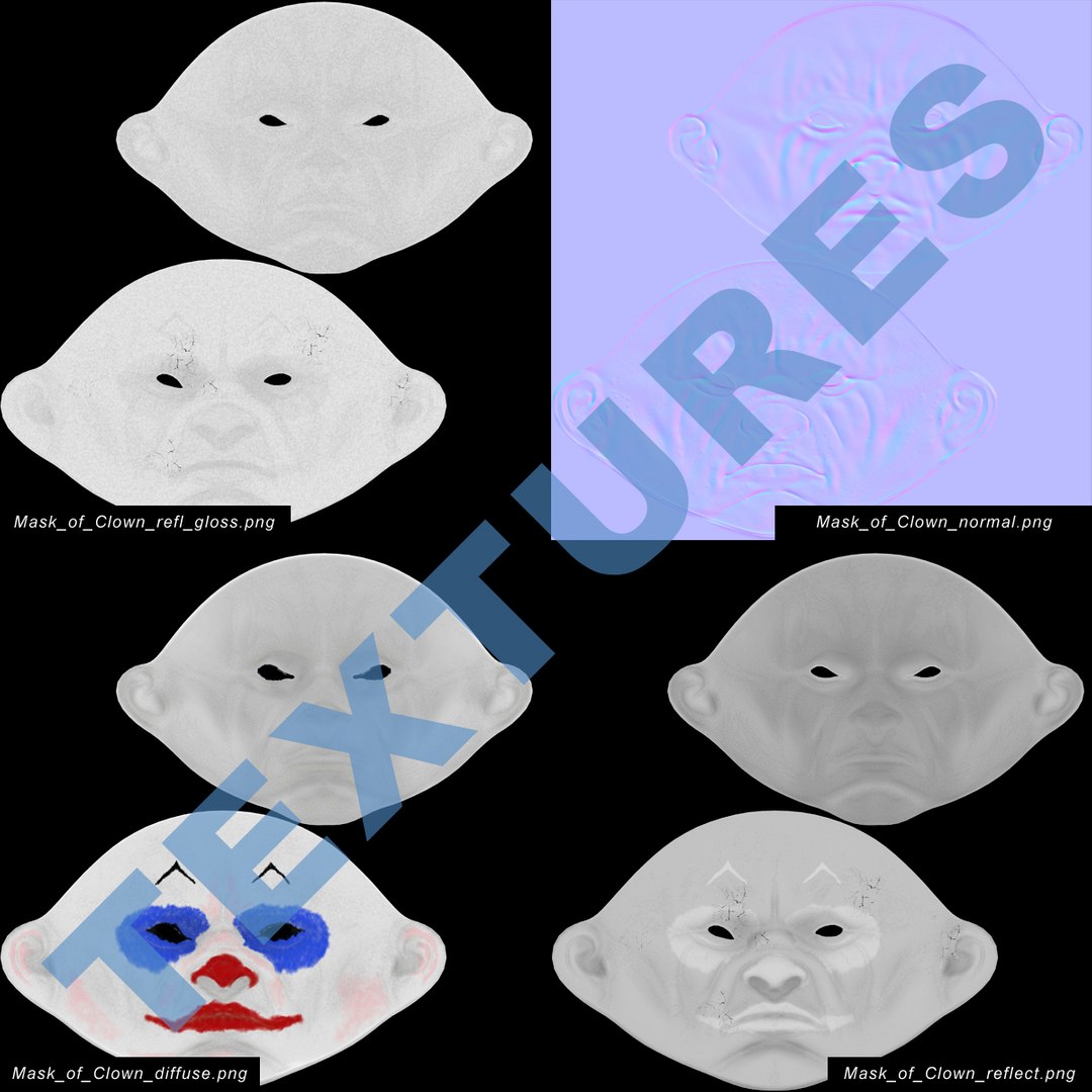 3d Clown Mask Model