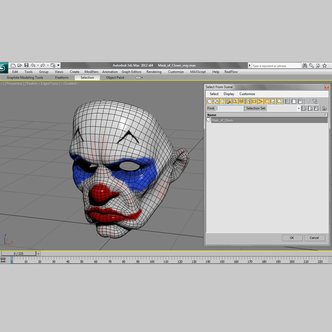 3d clown mask model