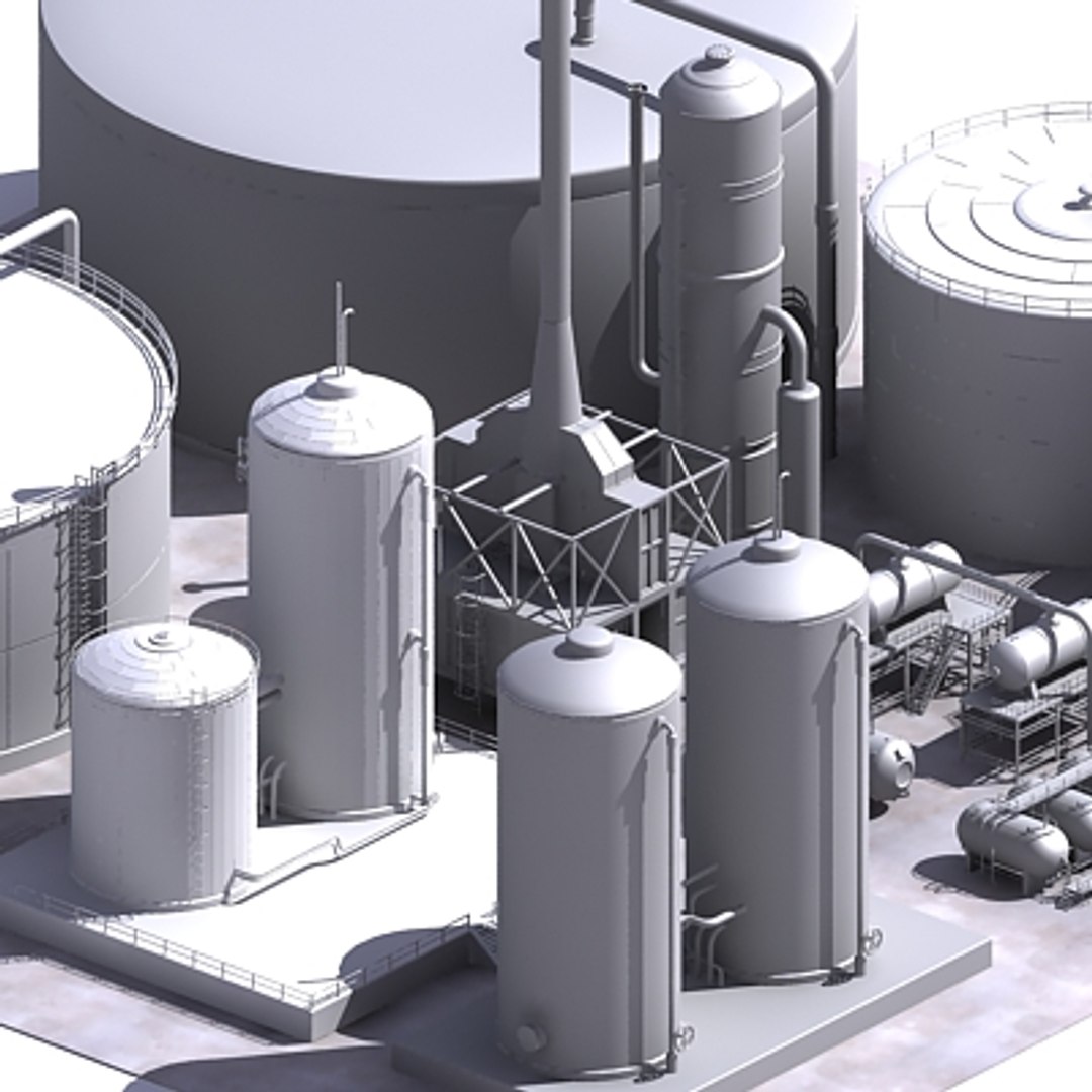 3d Oil Refinery Model