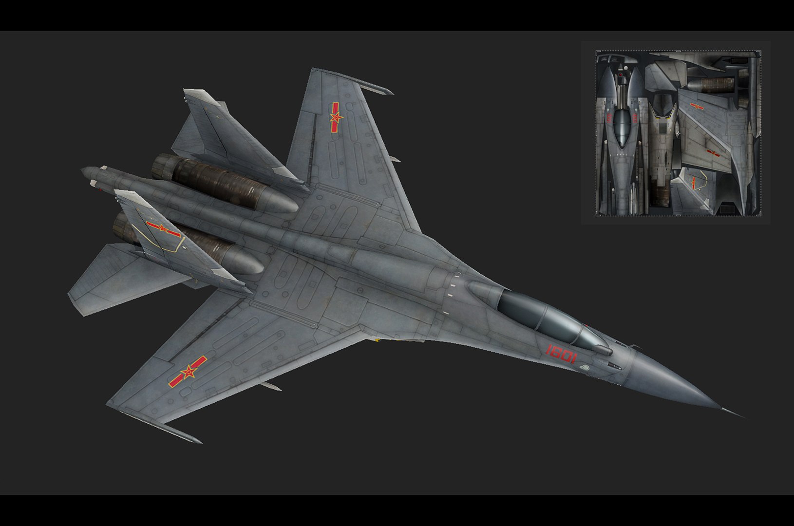 3D Chinese J16 Fighter Jet Hand Painted Low-poly Game Model ...